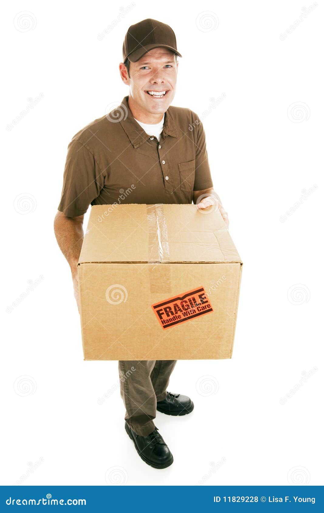Delivery Man with Box stock photo. Image of courier, mover - 11829228