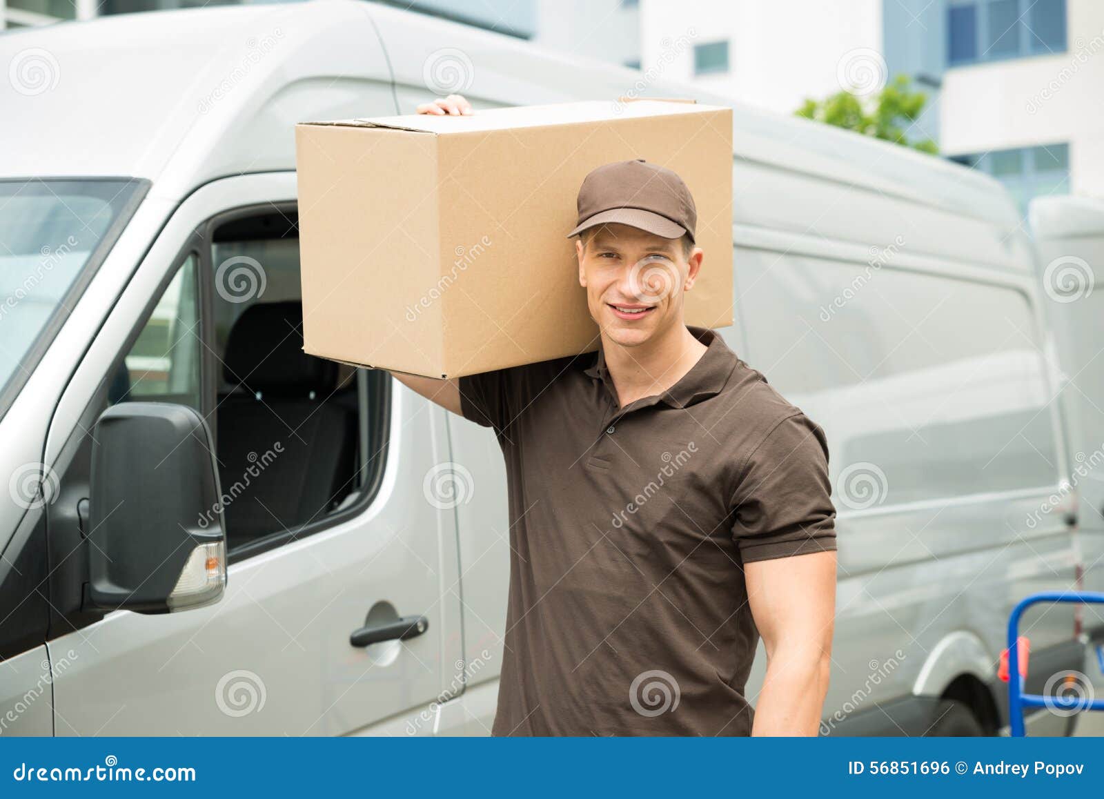 Delivery Man Carrying Cardboard Boxes Stock Photo - Image of skill ...
