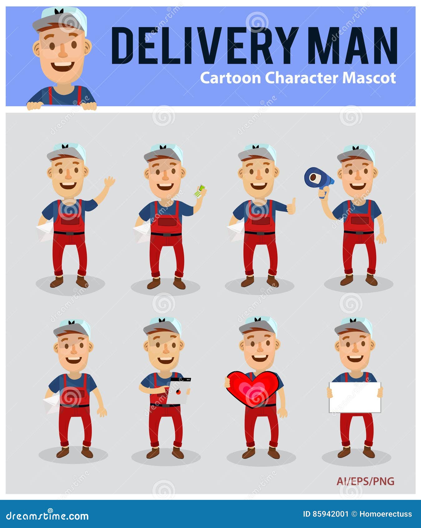 Delivery Man Cartoon Character Mascot Stock Vector - Illustration of ...