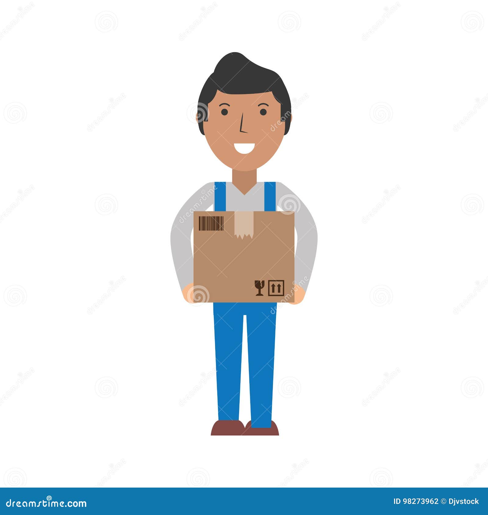 Delivery man cartoon stock vector. Illustration of business - 98273962