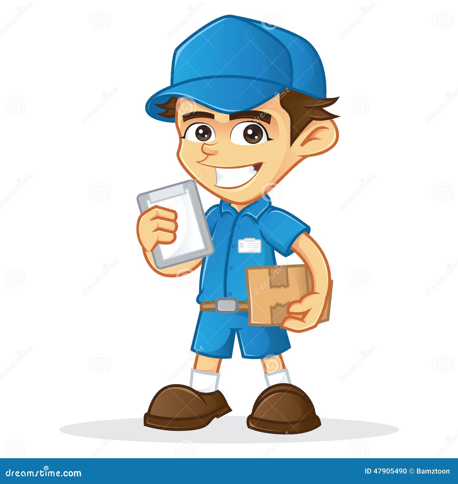 Delivery Man with package stock vector. Illustration of delivering ...