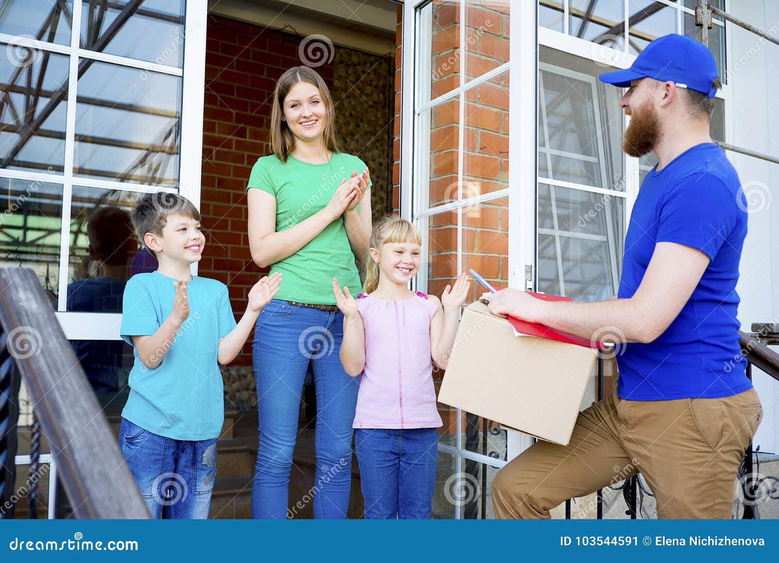 Delivery Man Delivering Boxes Stock Image - Image of courier ...