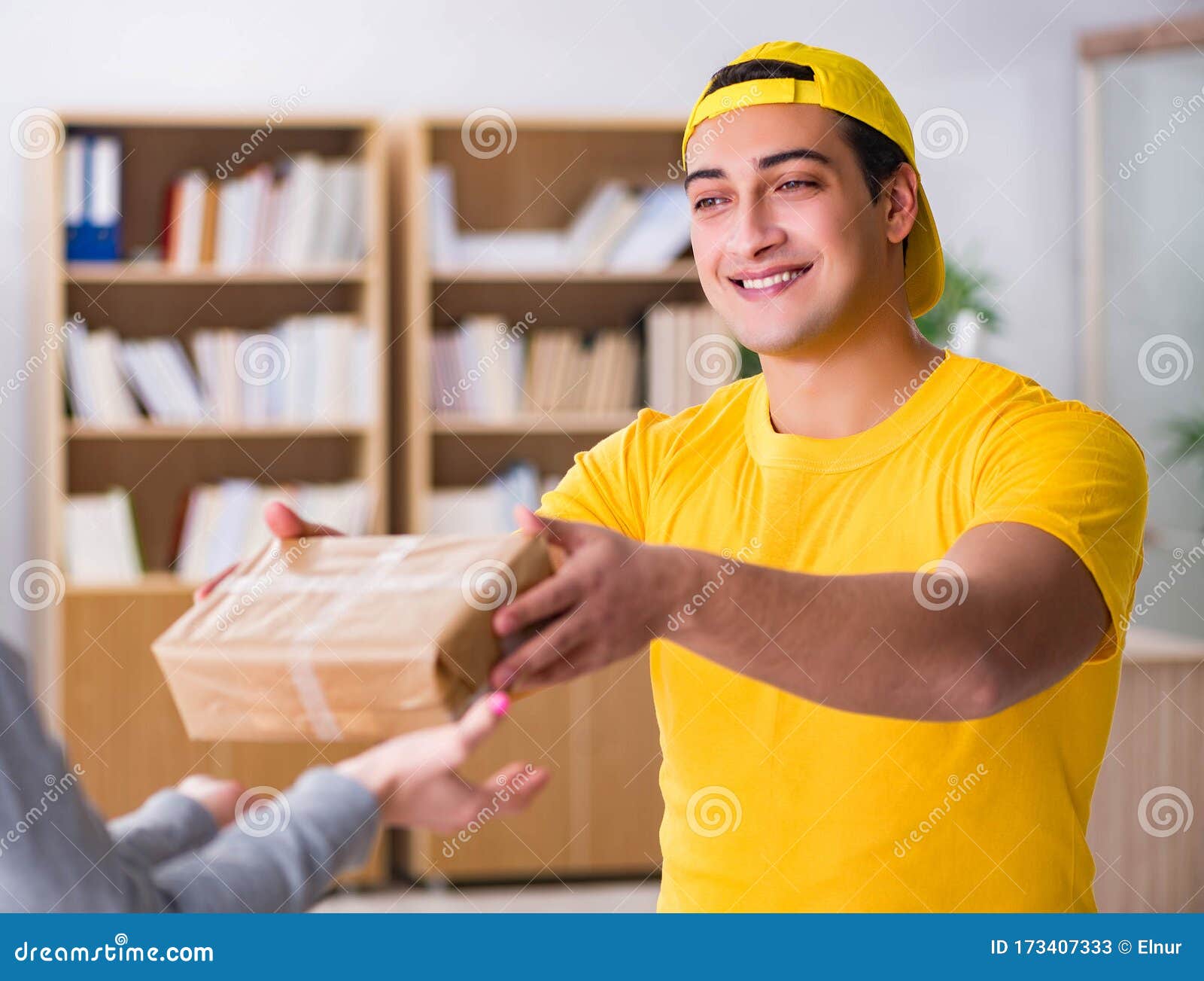 Delivery Man Delivering Parcel Box Stock Image - Image of courier, mail ...
