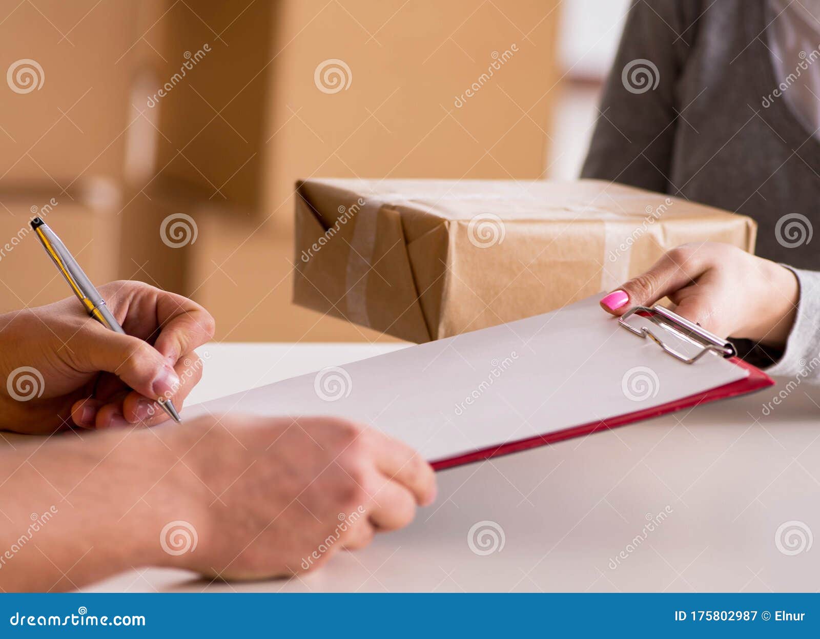 Delivery Man Delivering Parcel Box Stock Image - Image of order ...