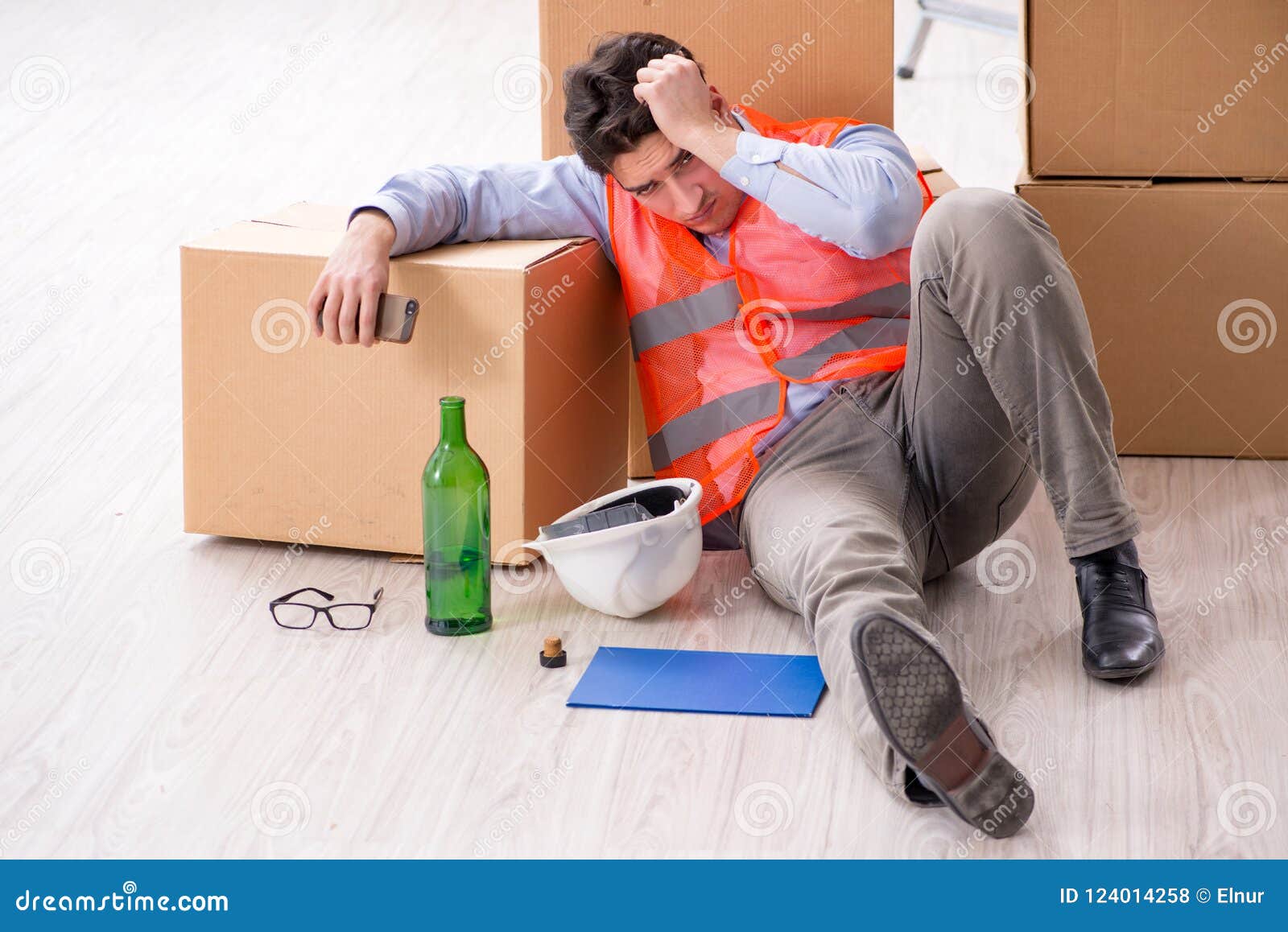 The Delivery Man Drunk at Work Stock Photo - Image of addiction ...