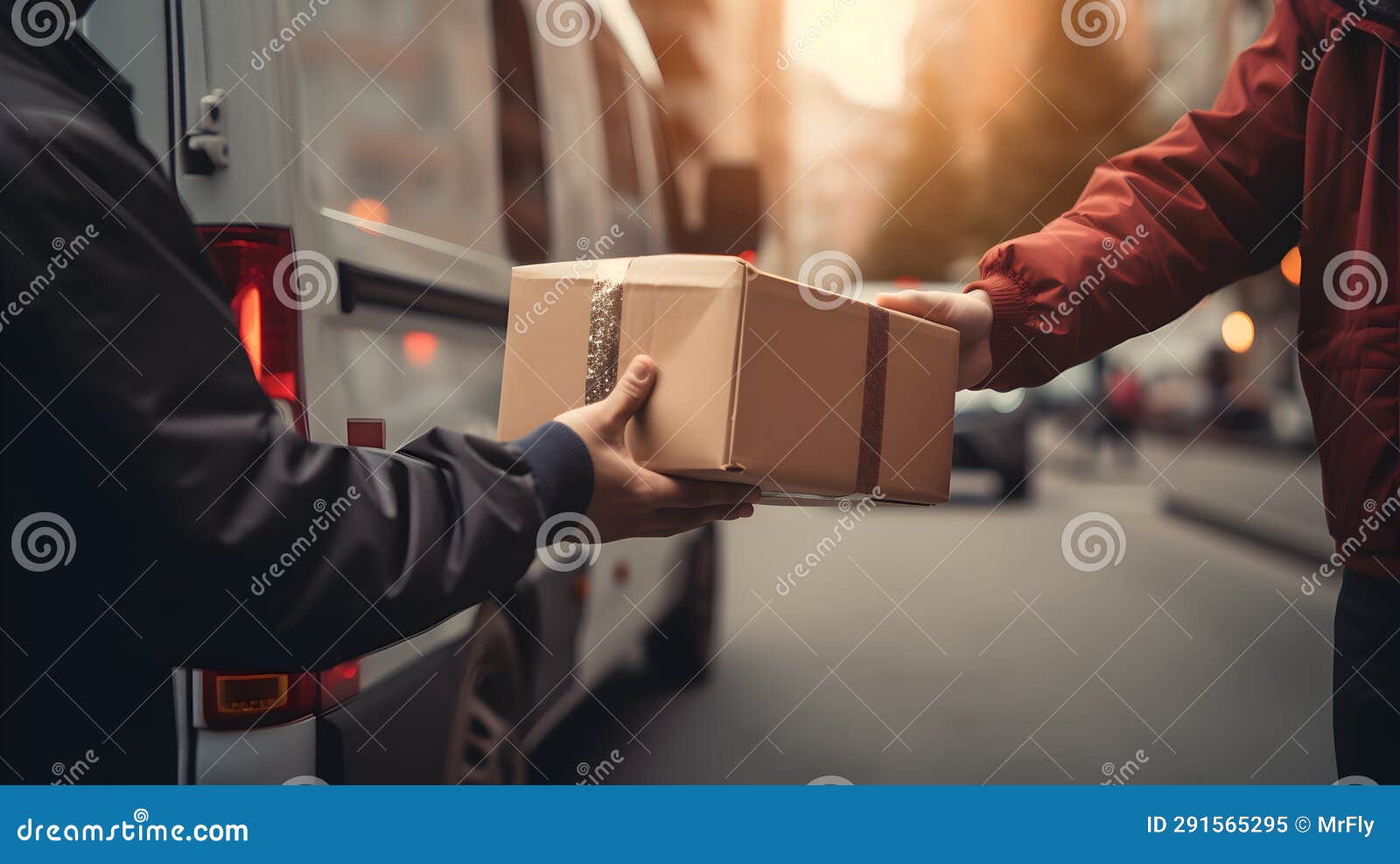 Delivery Man Handing the Box To a Customer Stock Illustration ...