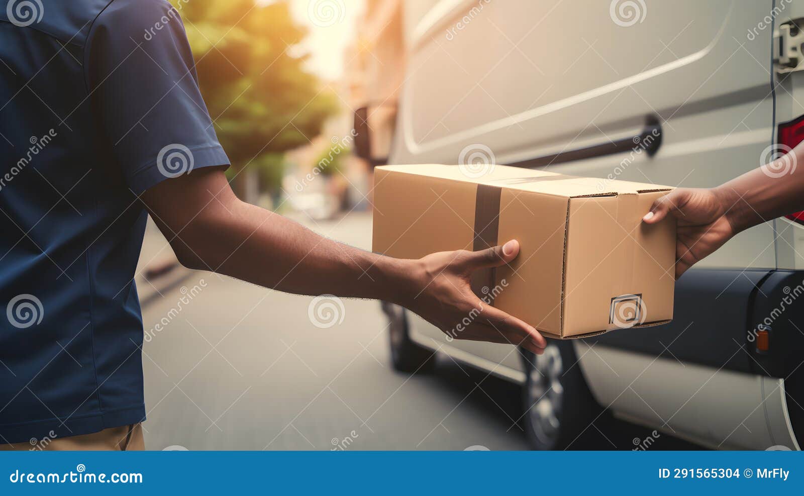 Delivery Man Handing the Box To a Customer Stock Illustration ...