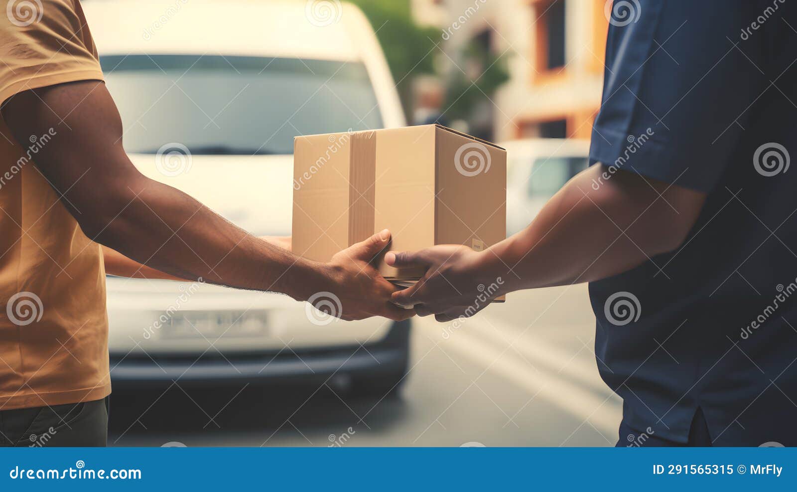 Delivery Man Handing the Box To a Customer Stock Illustration ...
