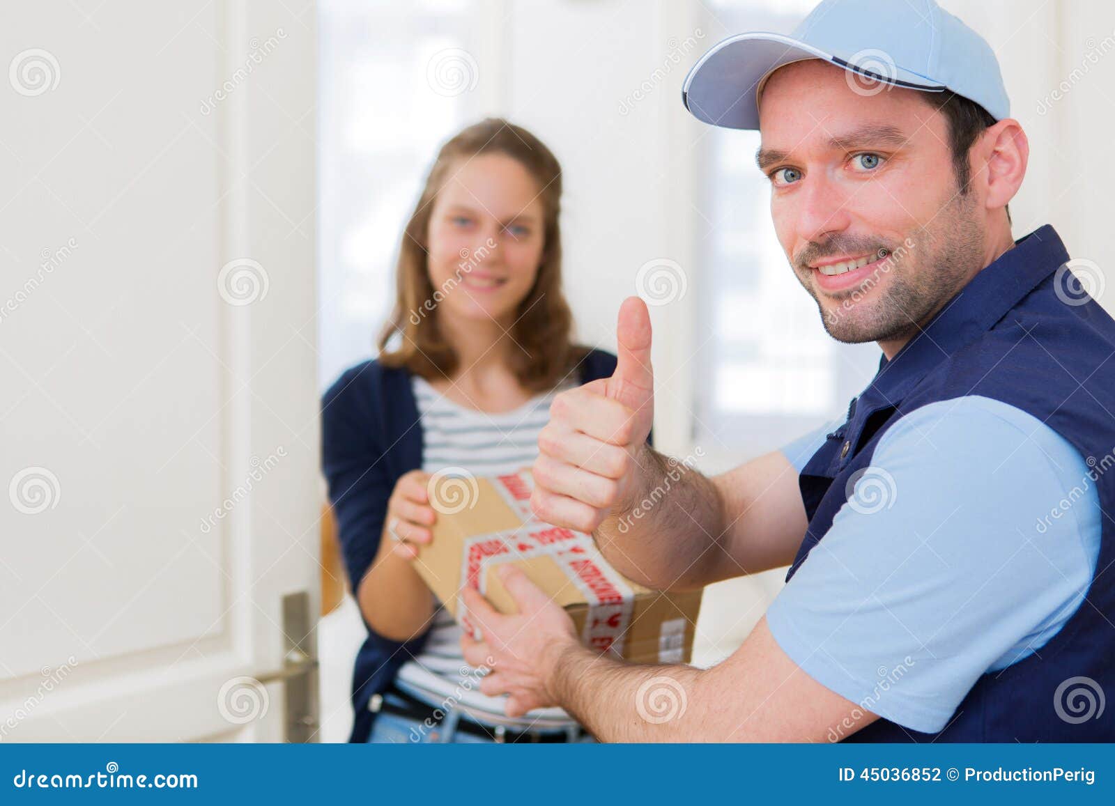 Delivery Man Handing Over A Registered Letter Royalty-Free Stock Photo ...