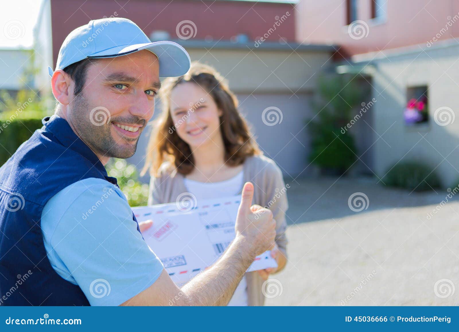 Delivery Man Handing Over a Registered Letter Stock Photo - Image of ...