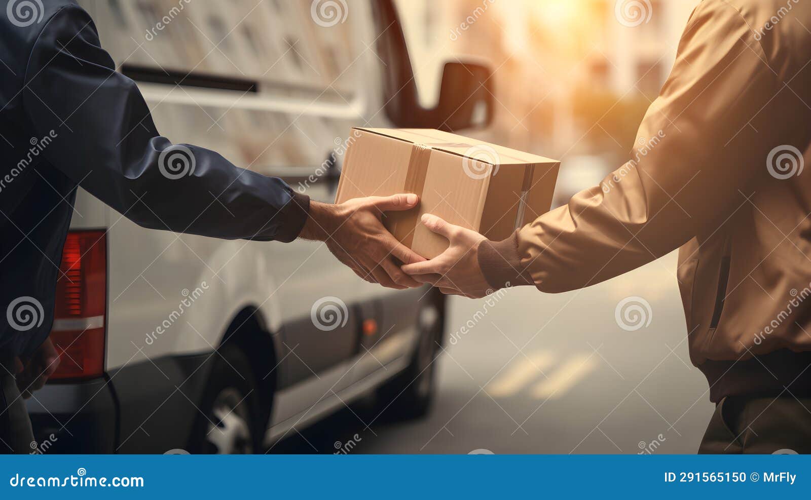 Delivery Man Handing the Package, Box To a Customer Stock Illustration ...
