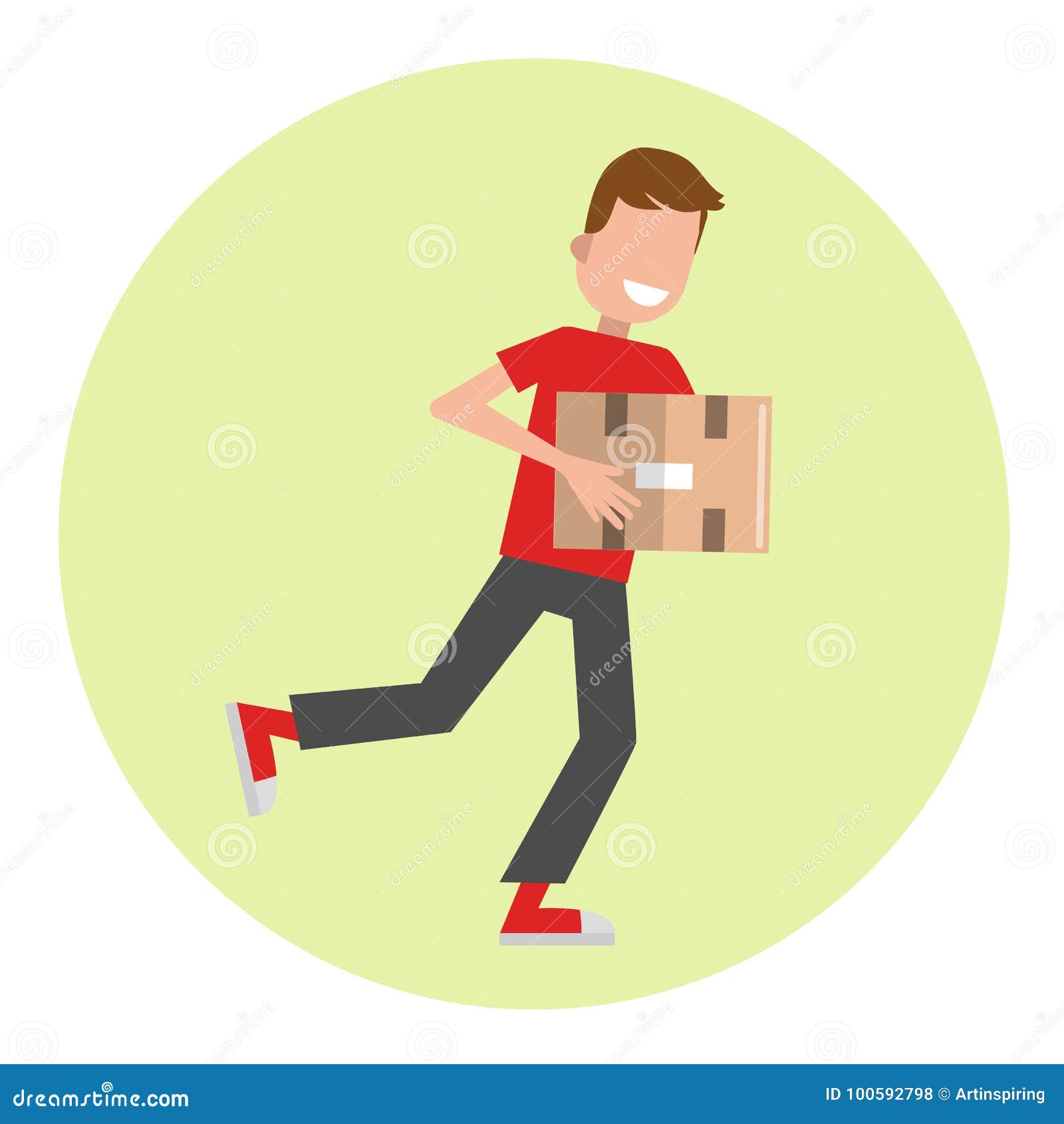 Delivery man icon. stock vector. Illustration of cargo - 100592798