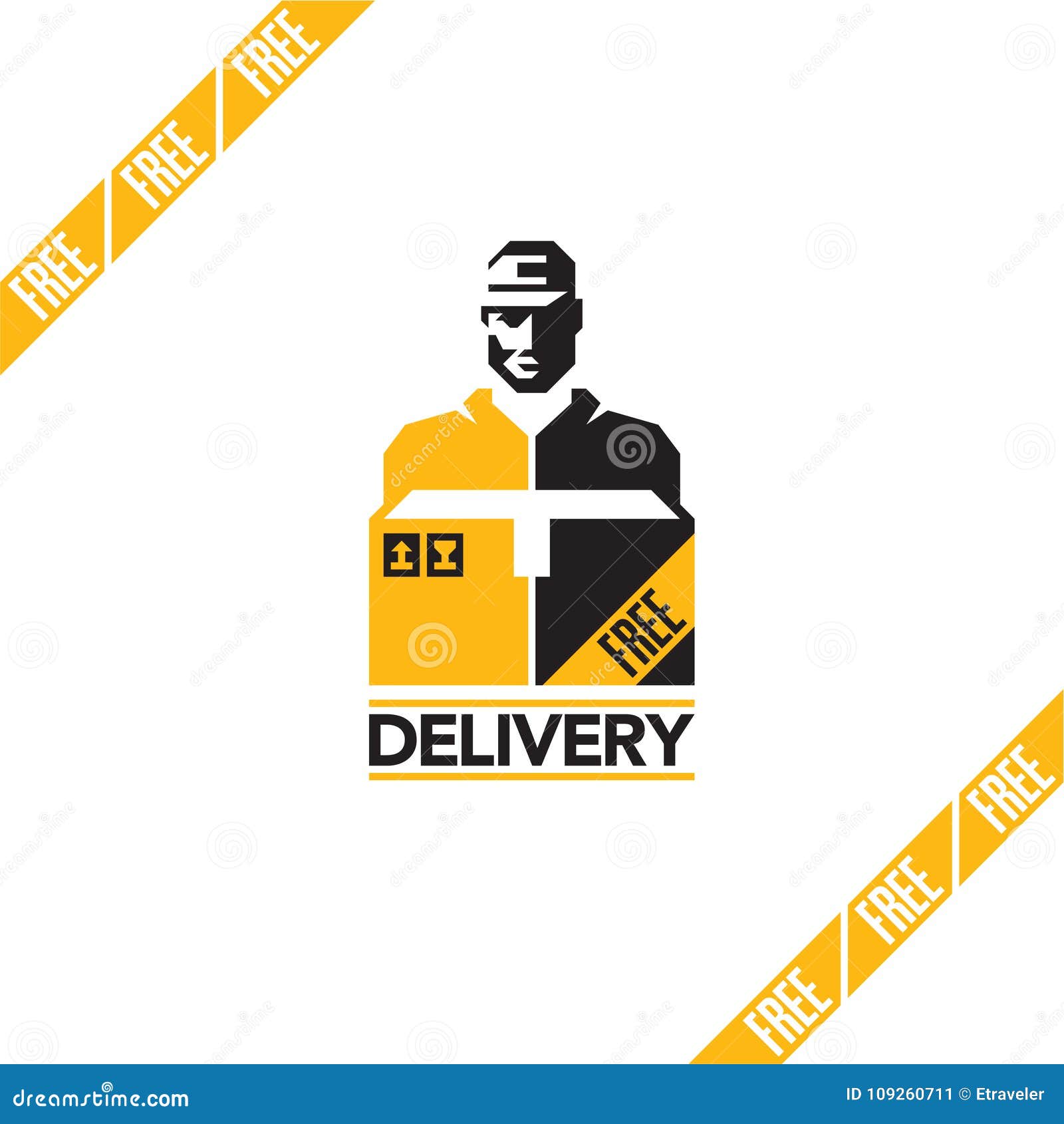 Delivery man icon stock vector. Illustration of logo - 109260711