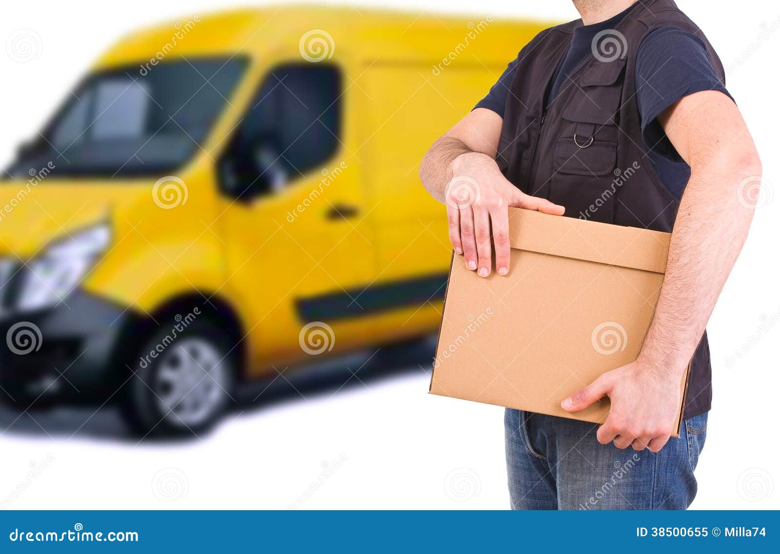 Delivery man. stock image. Image of gift, package, packet - 38500655