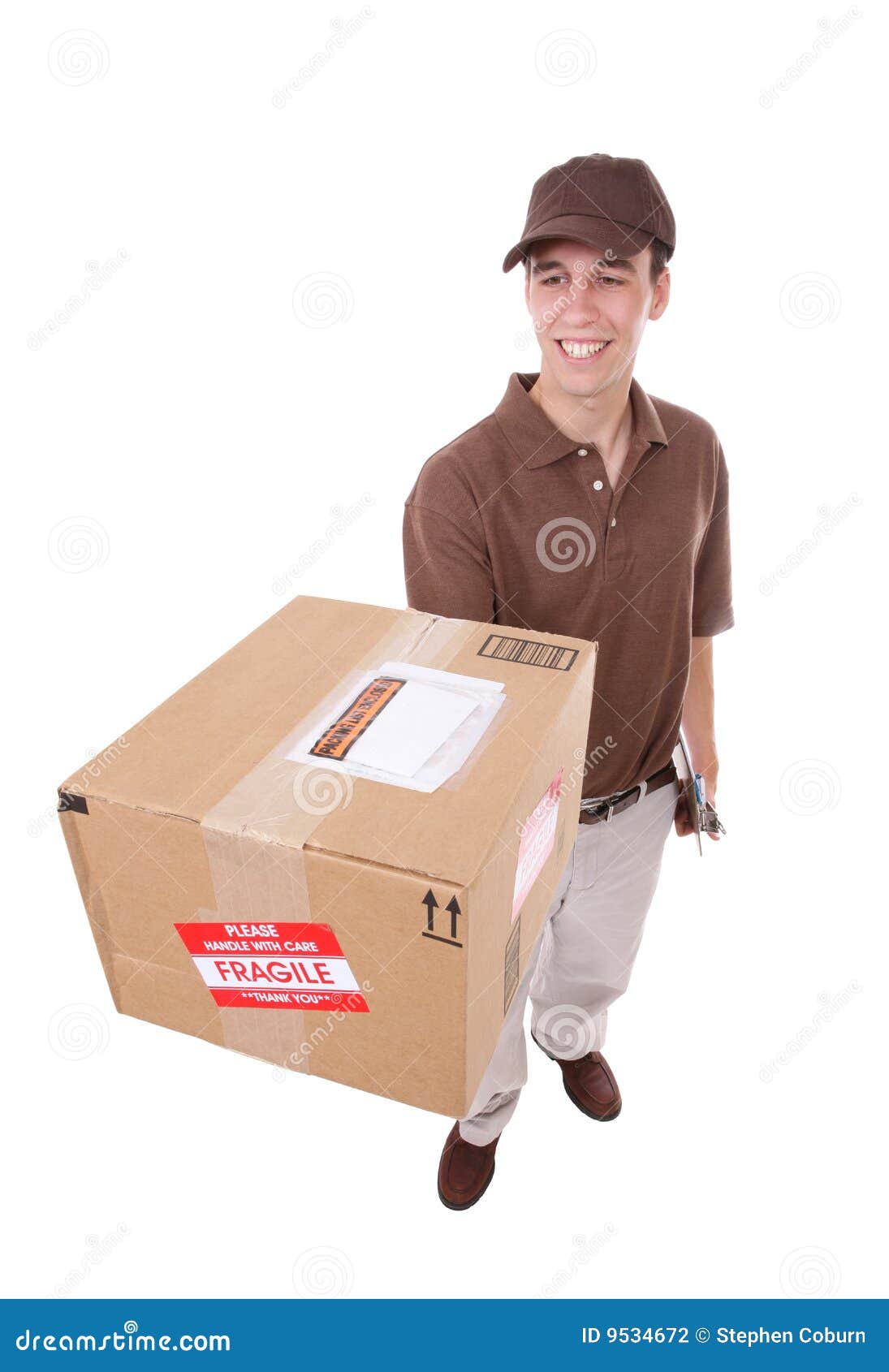 Delivery Man with Package stock photo. Image of parcel - 9534672