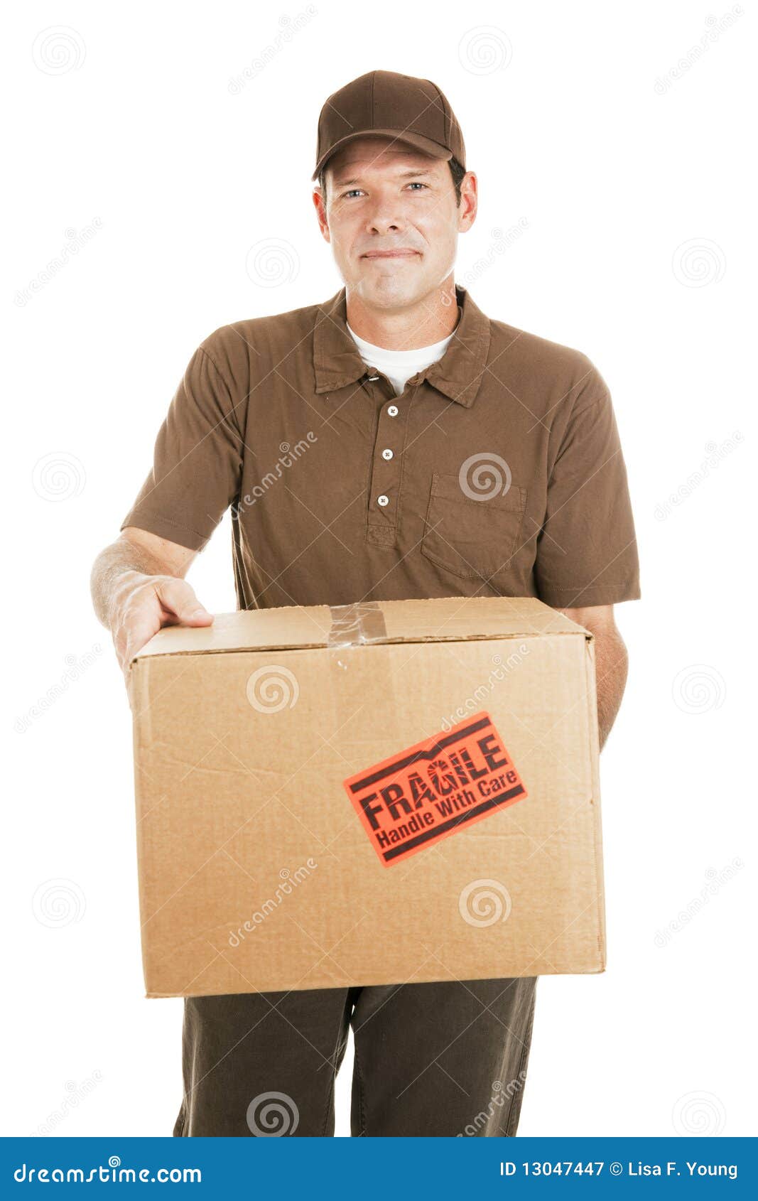 Delivery Man With Package For You Stock Image - Image of isolated ...