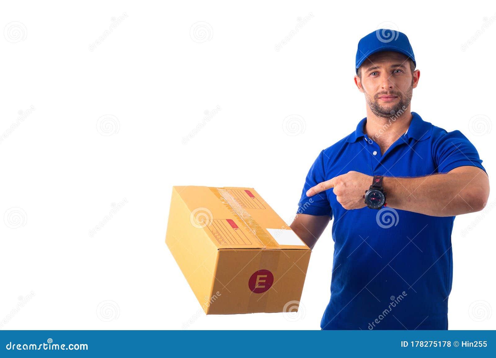 Delivery Man Packing Boxes for Prepare Shipping Stock Photo - Image of ...
