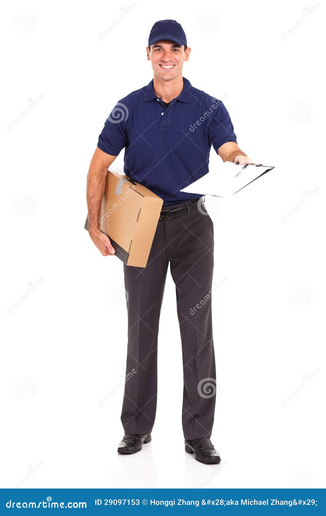 Delivery man parcel stock image. Image of parcel, clipboard - 29097153