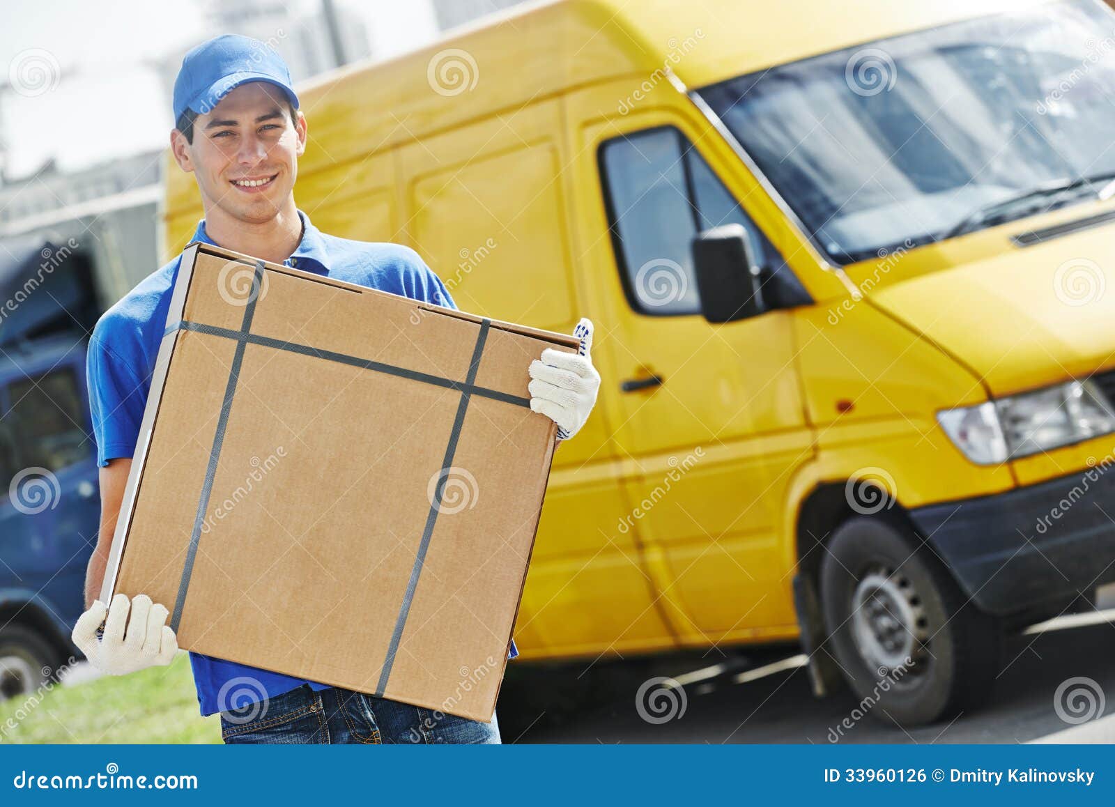 Delivery Man with Parcel Box Stock Photo - Image of post, laborer: 33960126