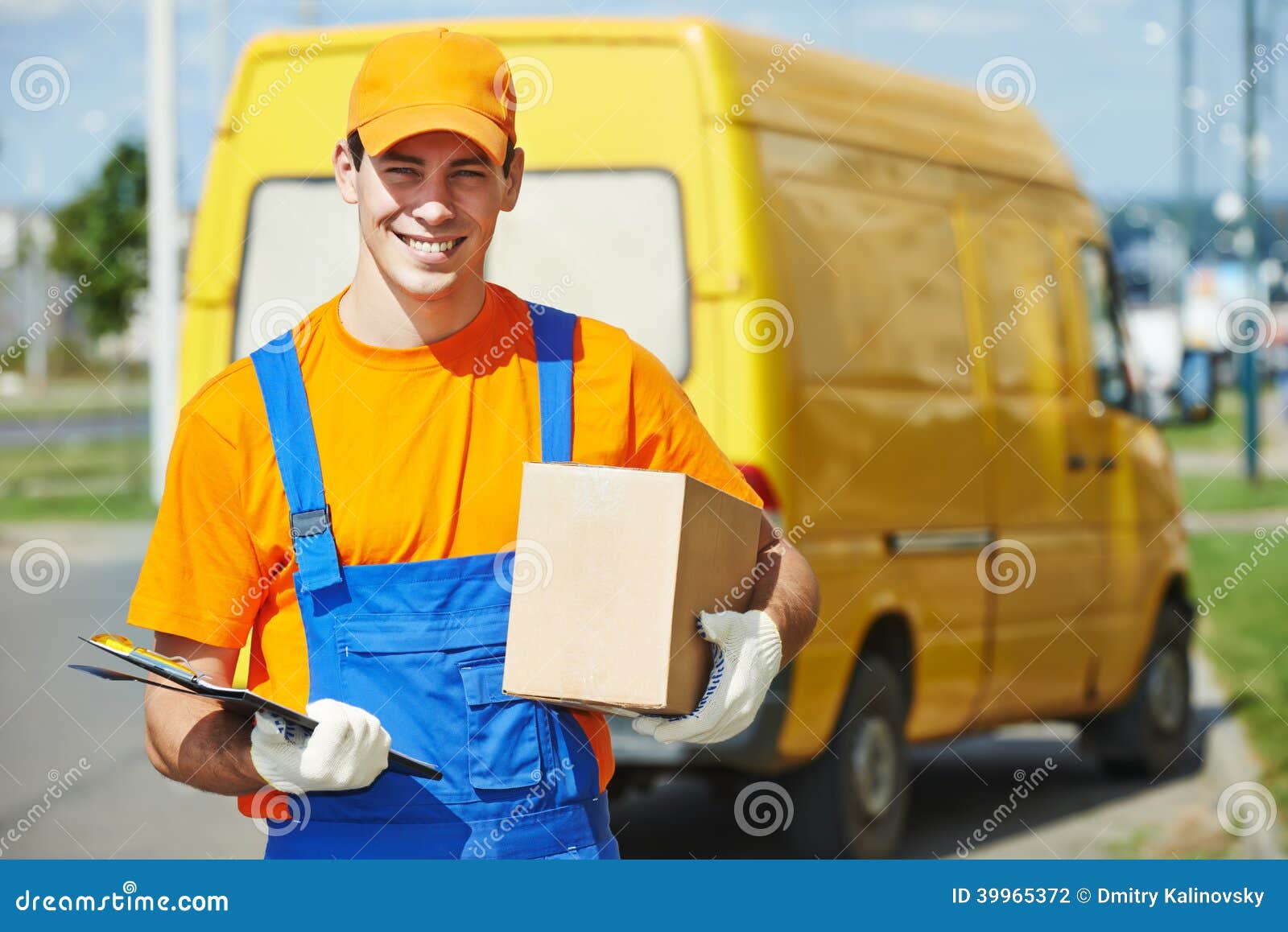 Delivery Man with Parcel Box Stock Photo - Image of parcel, container ...