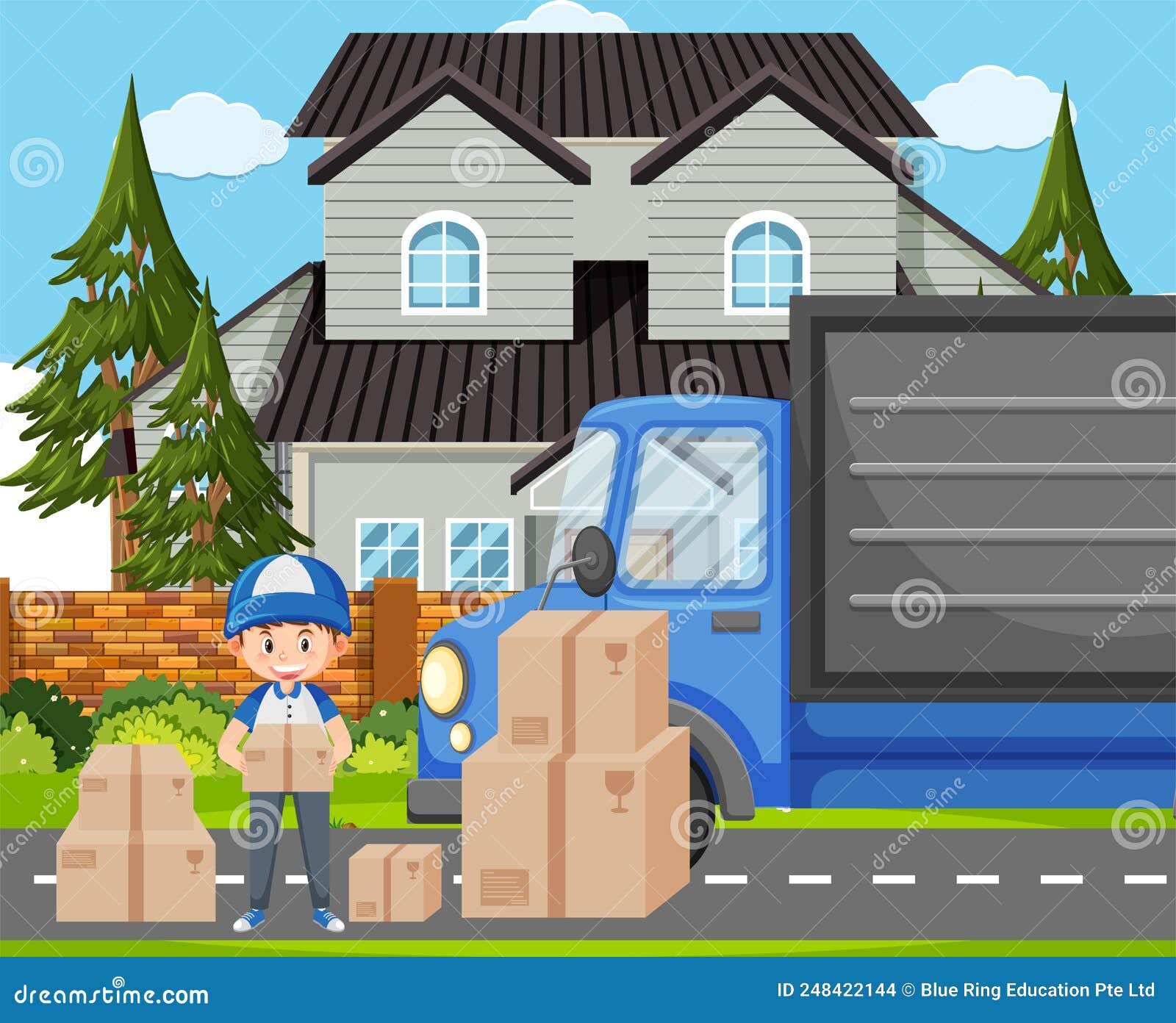 Parcel Boxes Vector Illustration, Warehouse Parts, Cardboard Cargo ...