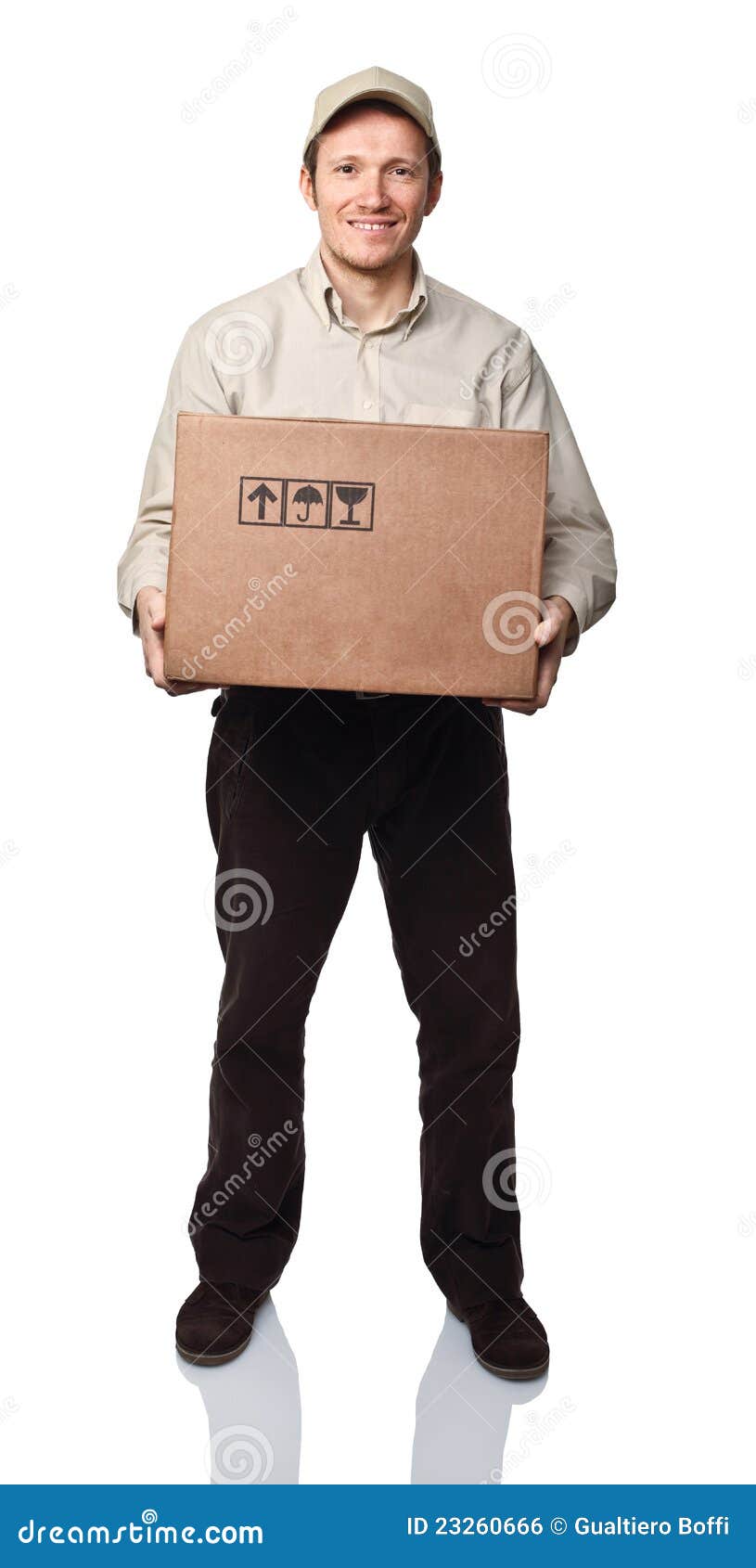 Delivery man portrait stock photo. Image of cargo, friendly - 23260666
