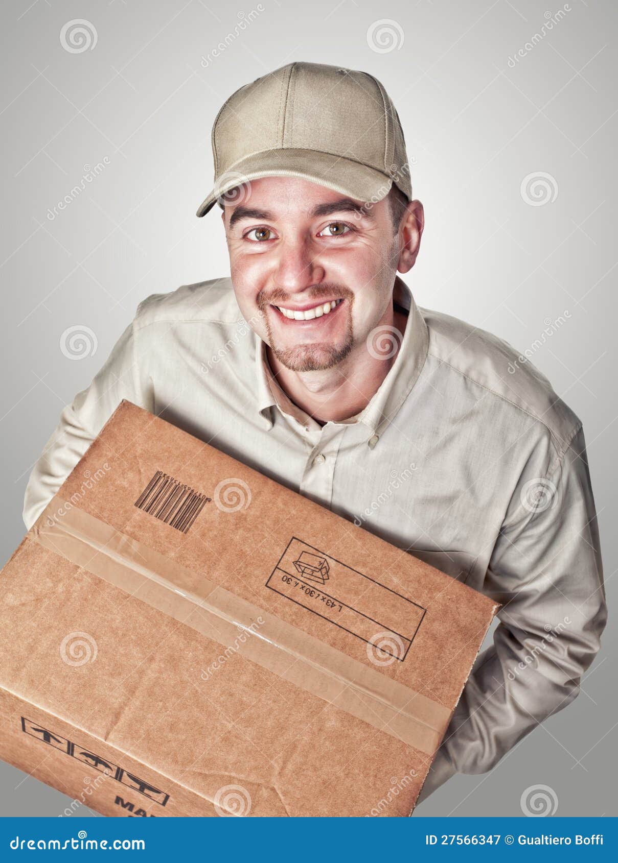 Delivery man portrait stock image. Image of adult, happy - 27566347