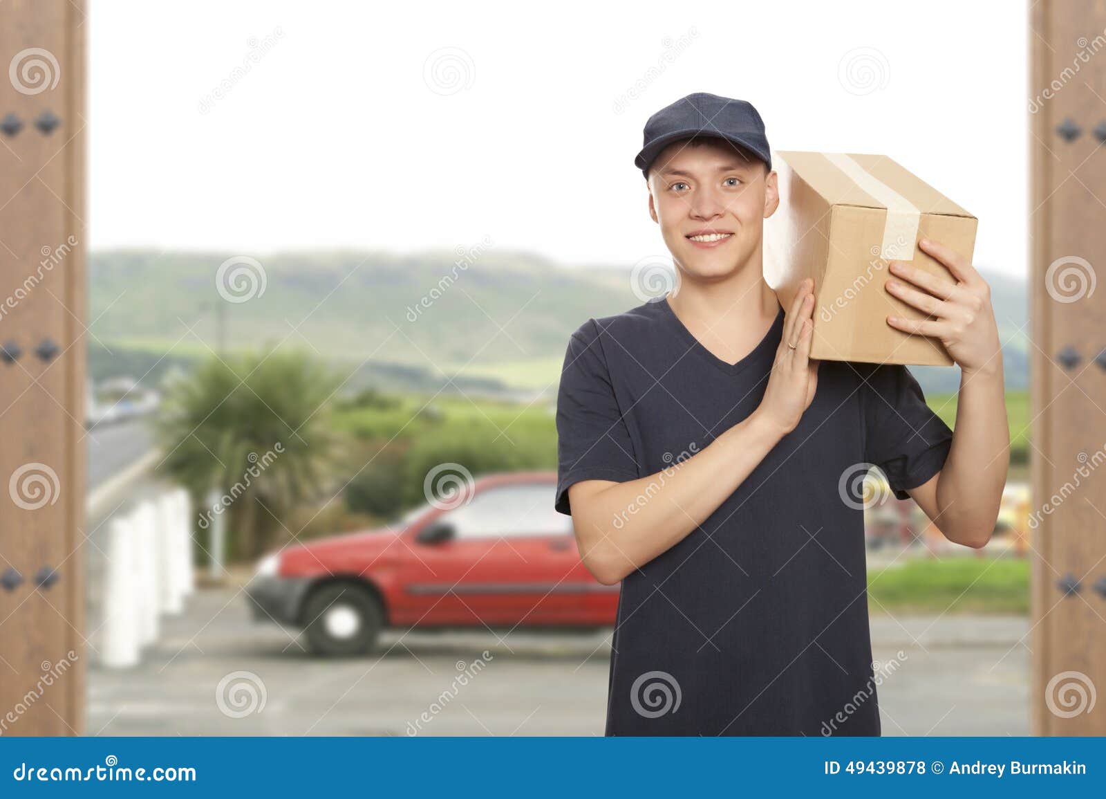 Delivery man portrait stock photo. Image of worker, order - 49439878