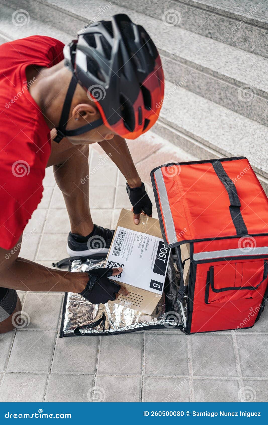 Delivery Man Preparing Order Stock Photo - Image of outside, ride ...