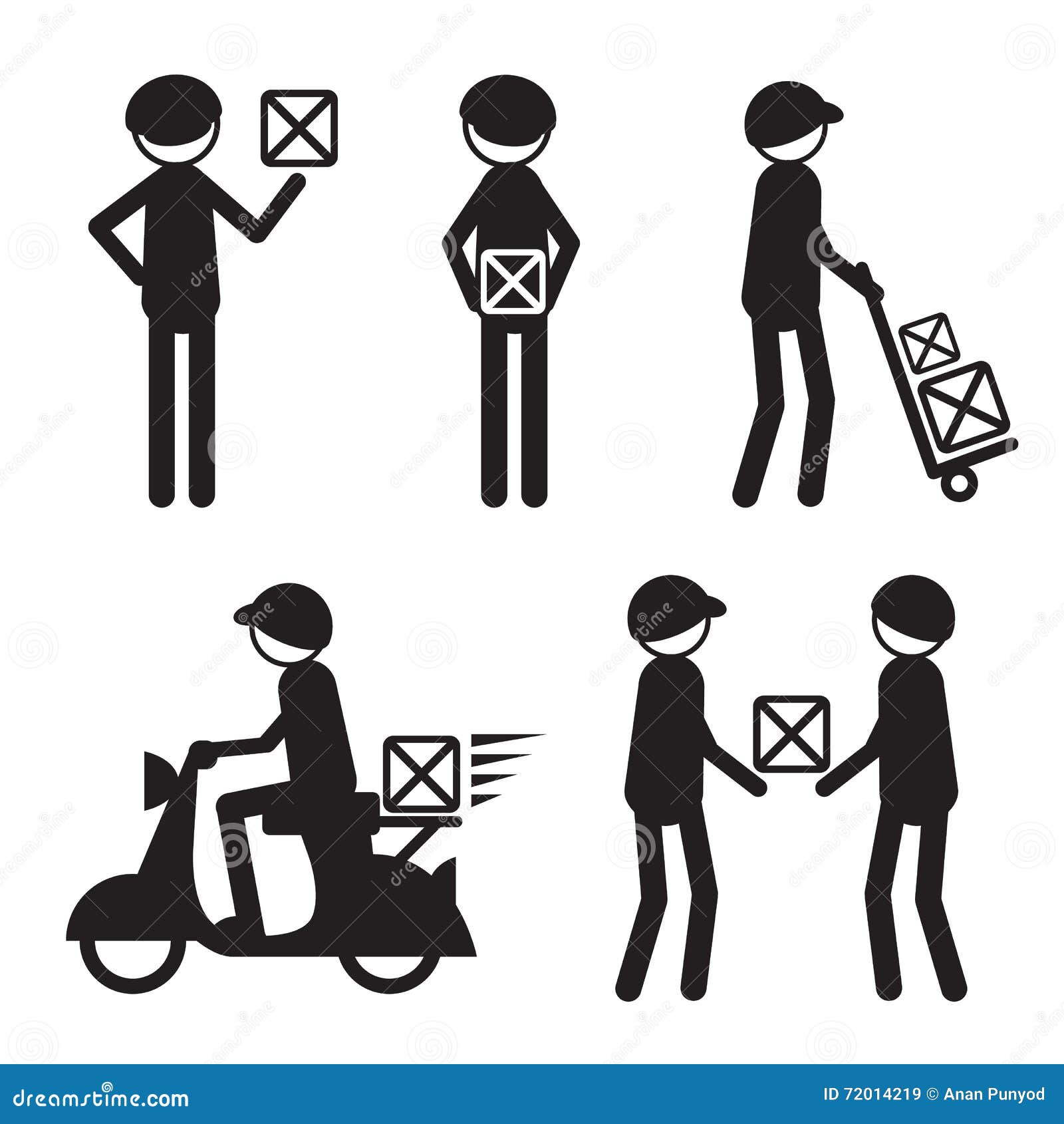 Delivery Man Service Symbol Vector Set Design Stock Vector ...