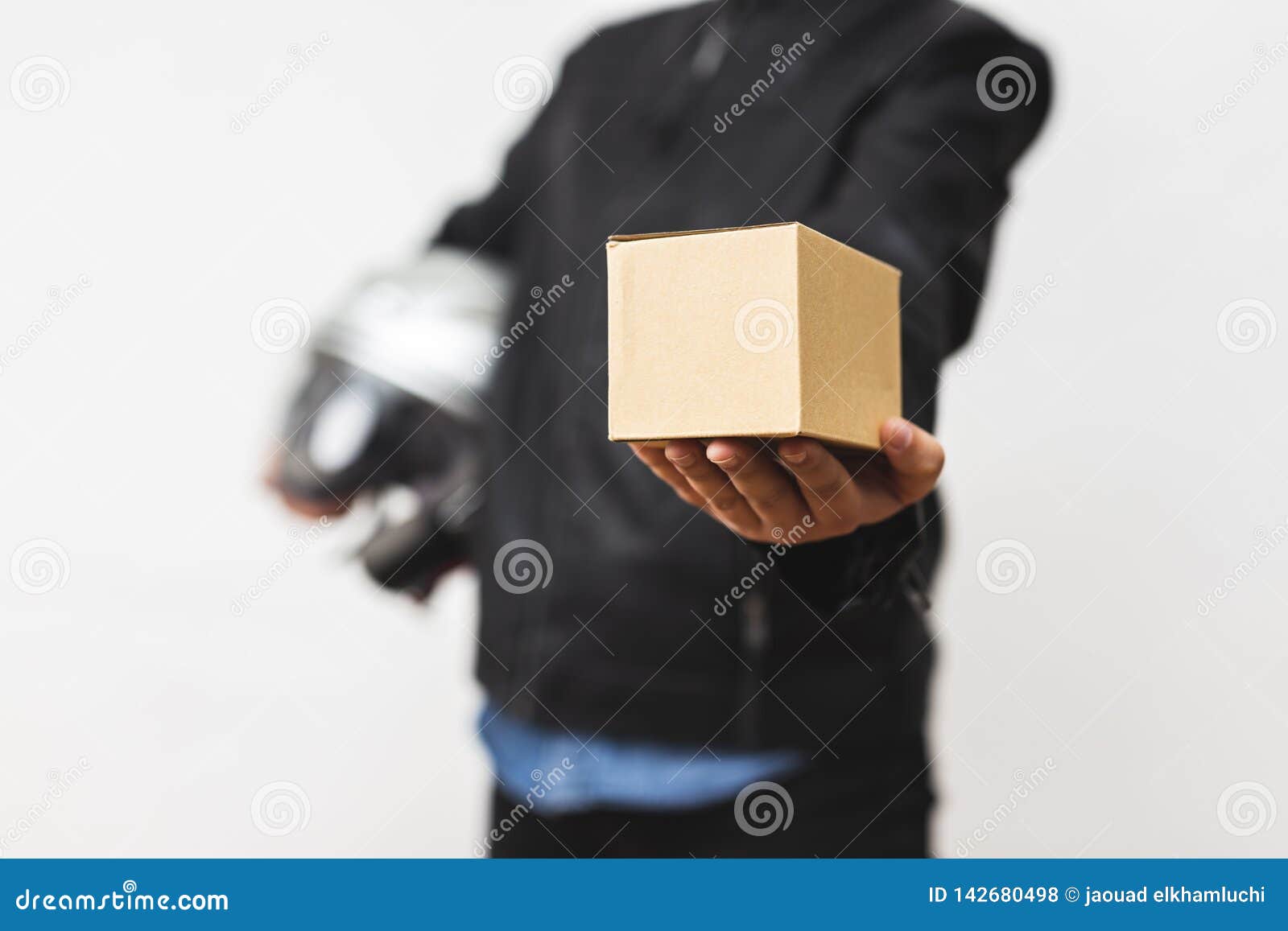 Delivery Man Standing with Parcel Post Box - the Delivery Service ...