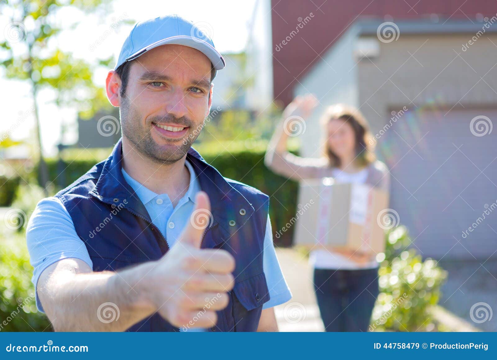 Delivery Man Succeed during His Delivery Stock Image - Image of ...