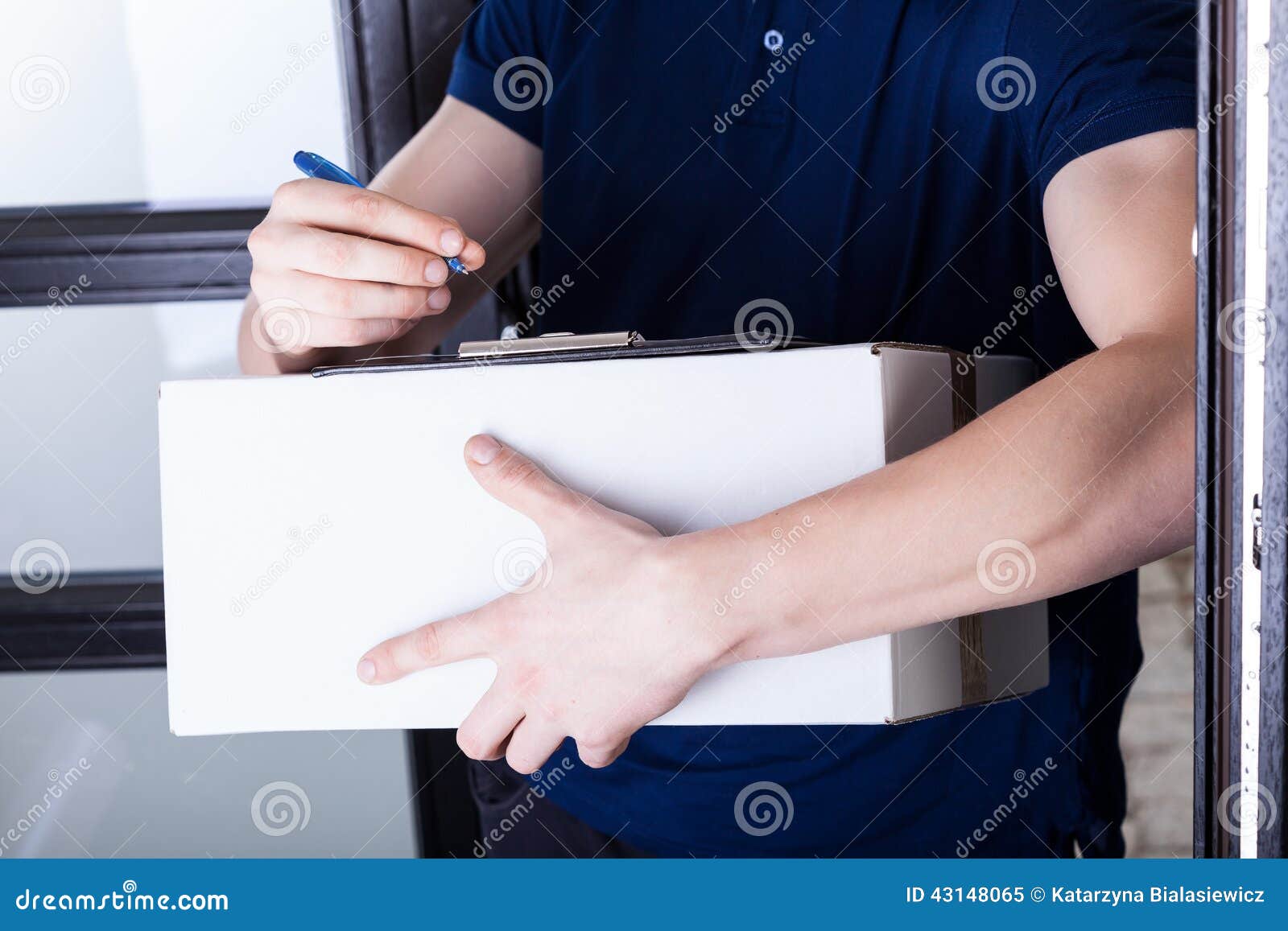 Delivery Man Supplying Pack Stock Image - Image of delivering, package ...