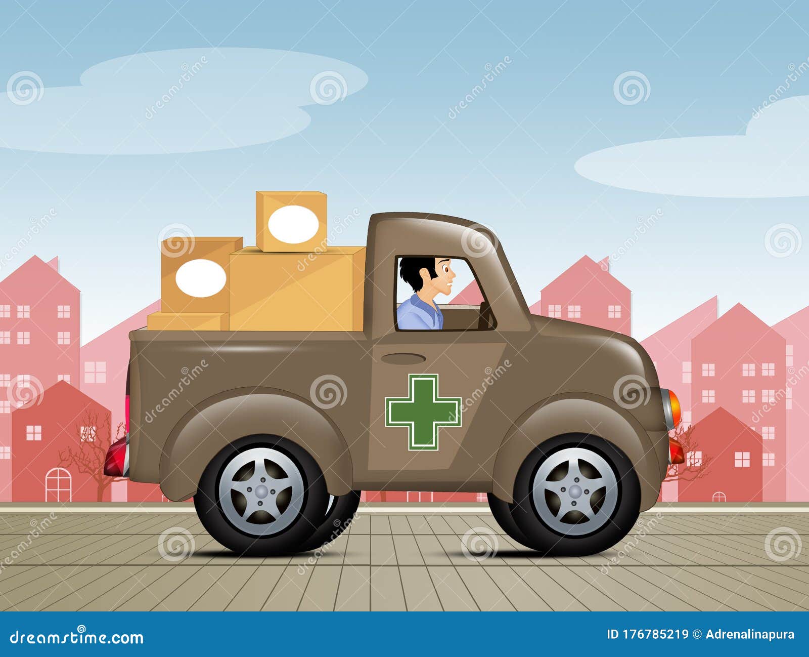 Delivery of medicines stock illustration. Illustration of consumer ...