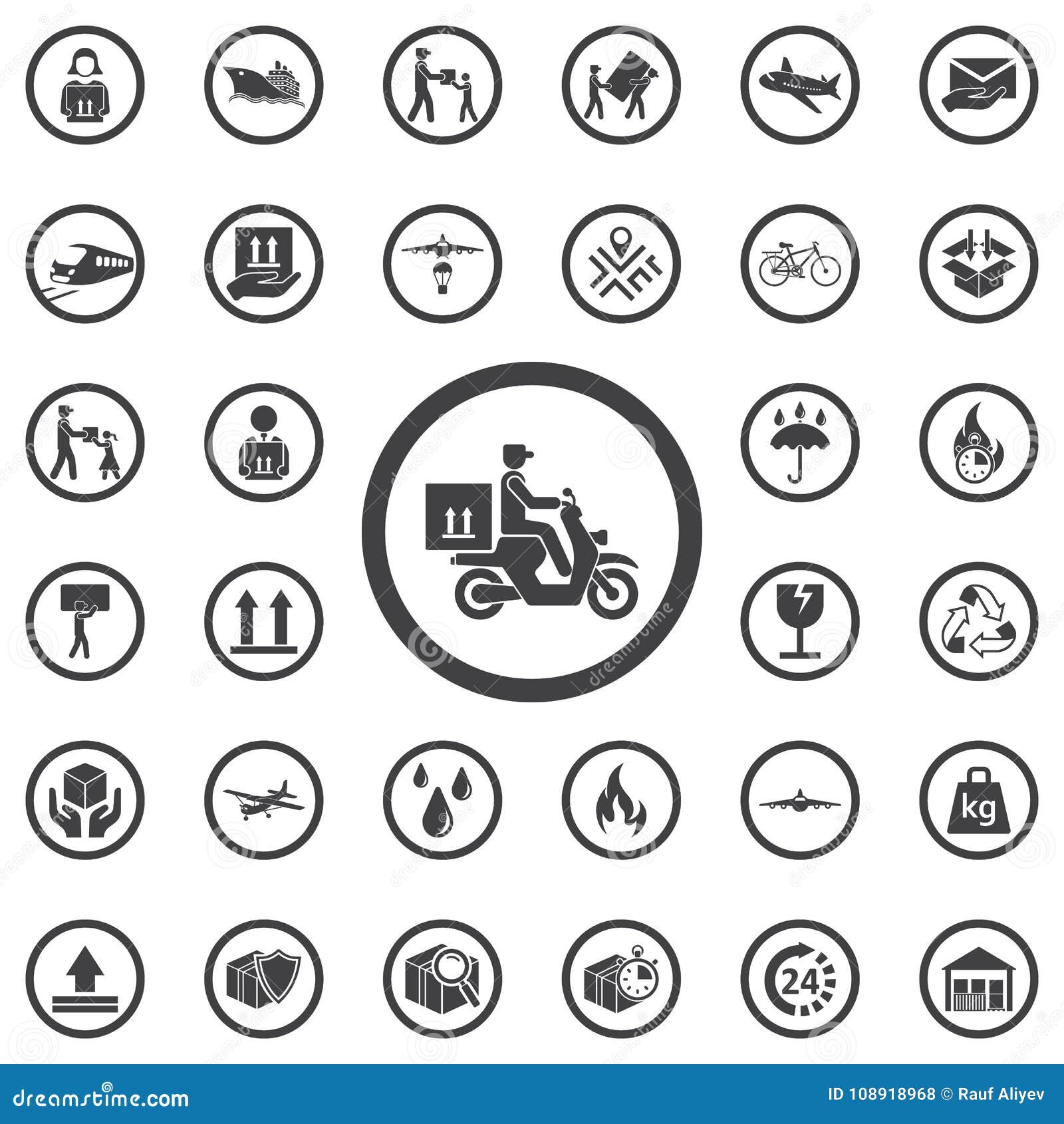 Delivery moped icon stock illustration. Illustration of vehicle - 108918968