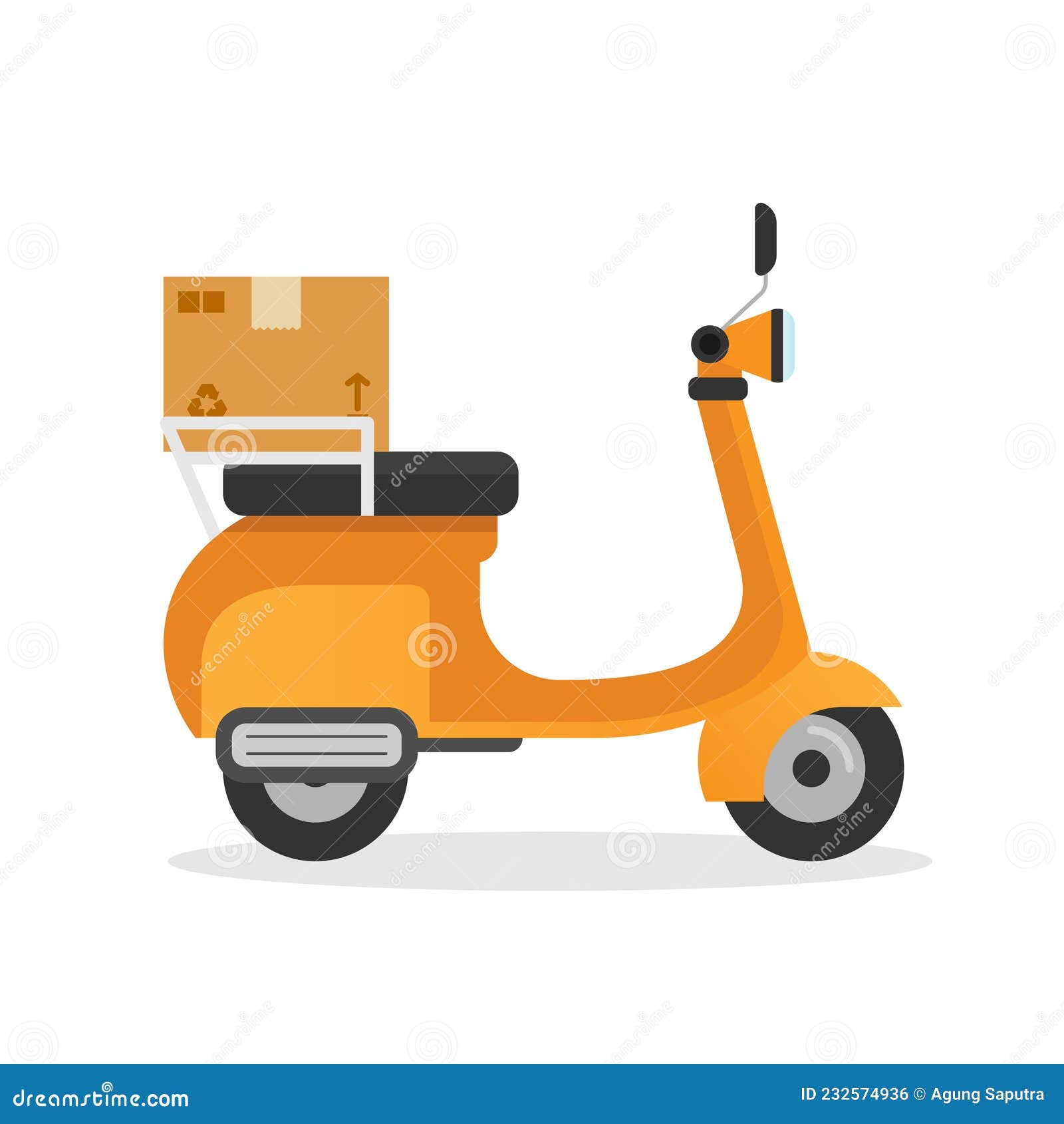 Delivery Motorcycle Service, Flat Design Vector Stock Vector ...