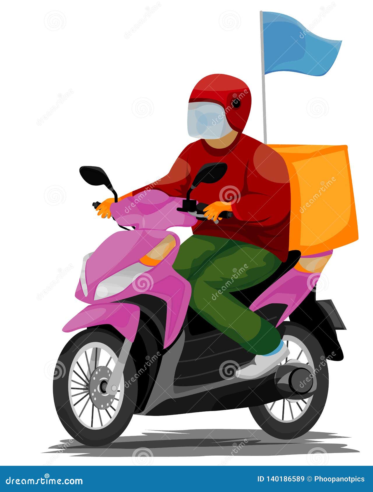 The Delivery Motorcycle Vector Stock Vector - Illustration of isolated ...