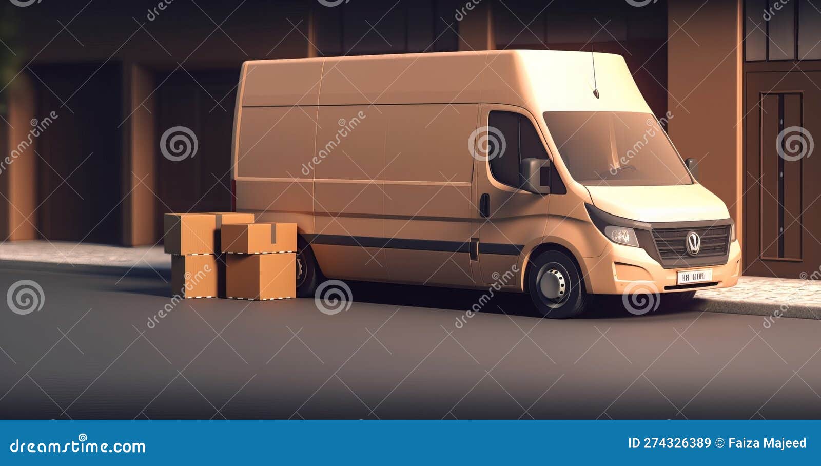 Delivery or Movers Service Van Full of Cardboard Boxes for Fast ...