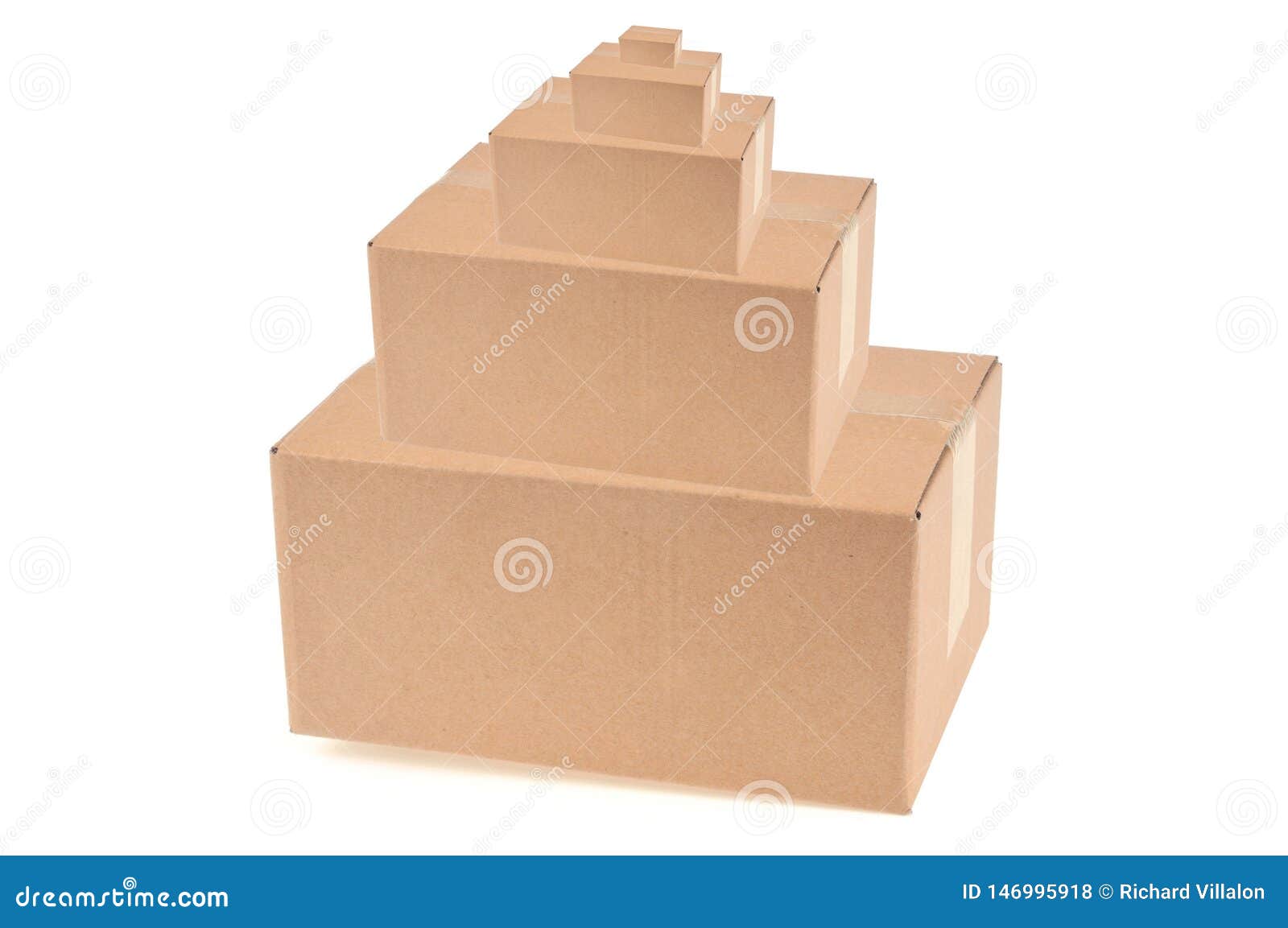 Stacked Cardboard Boxes on White Background Stock Photo - Image of ...