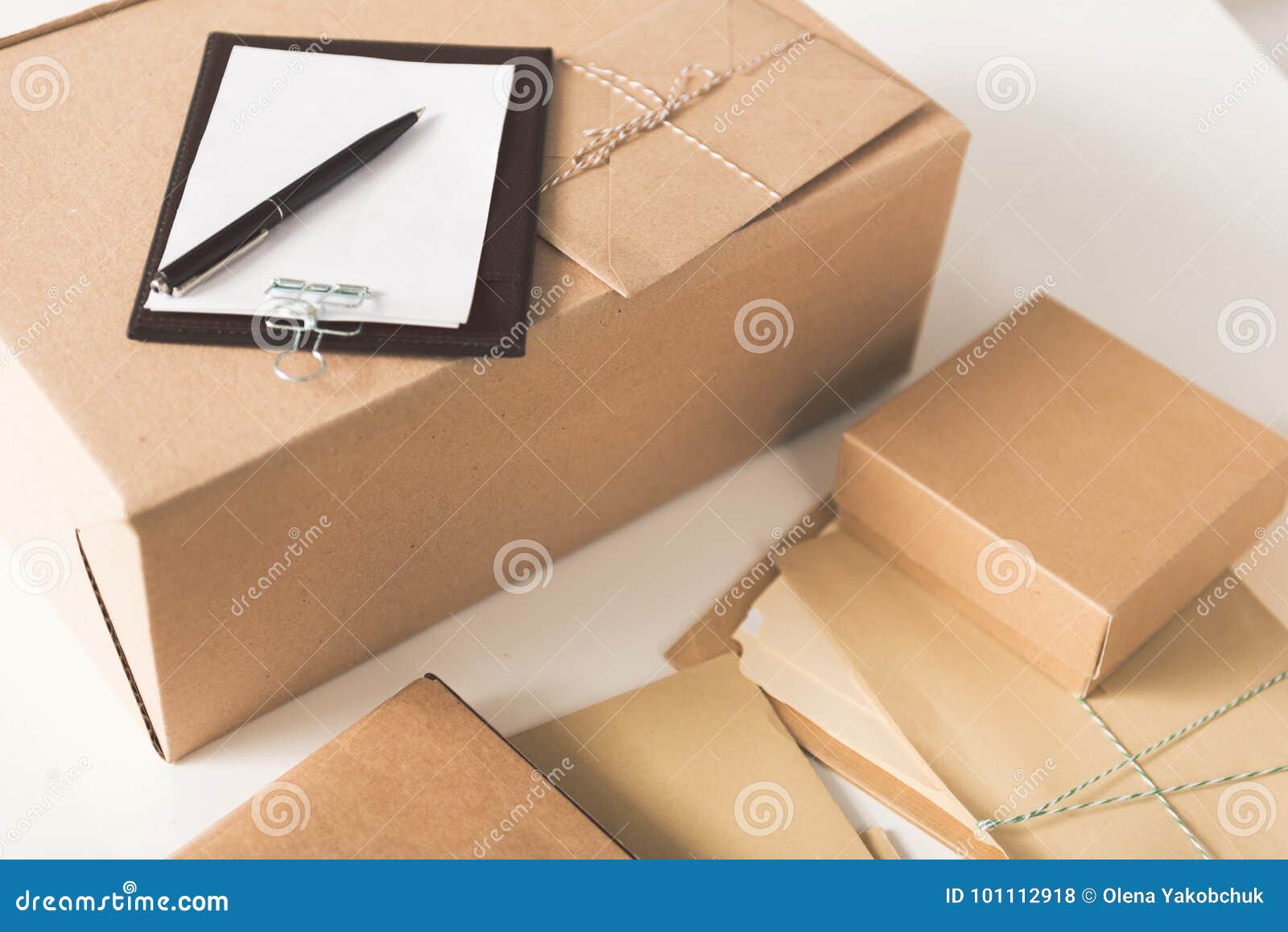 Delivery Note and Packages are on Table Stock Photo - Image of case ...
