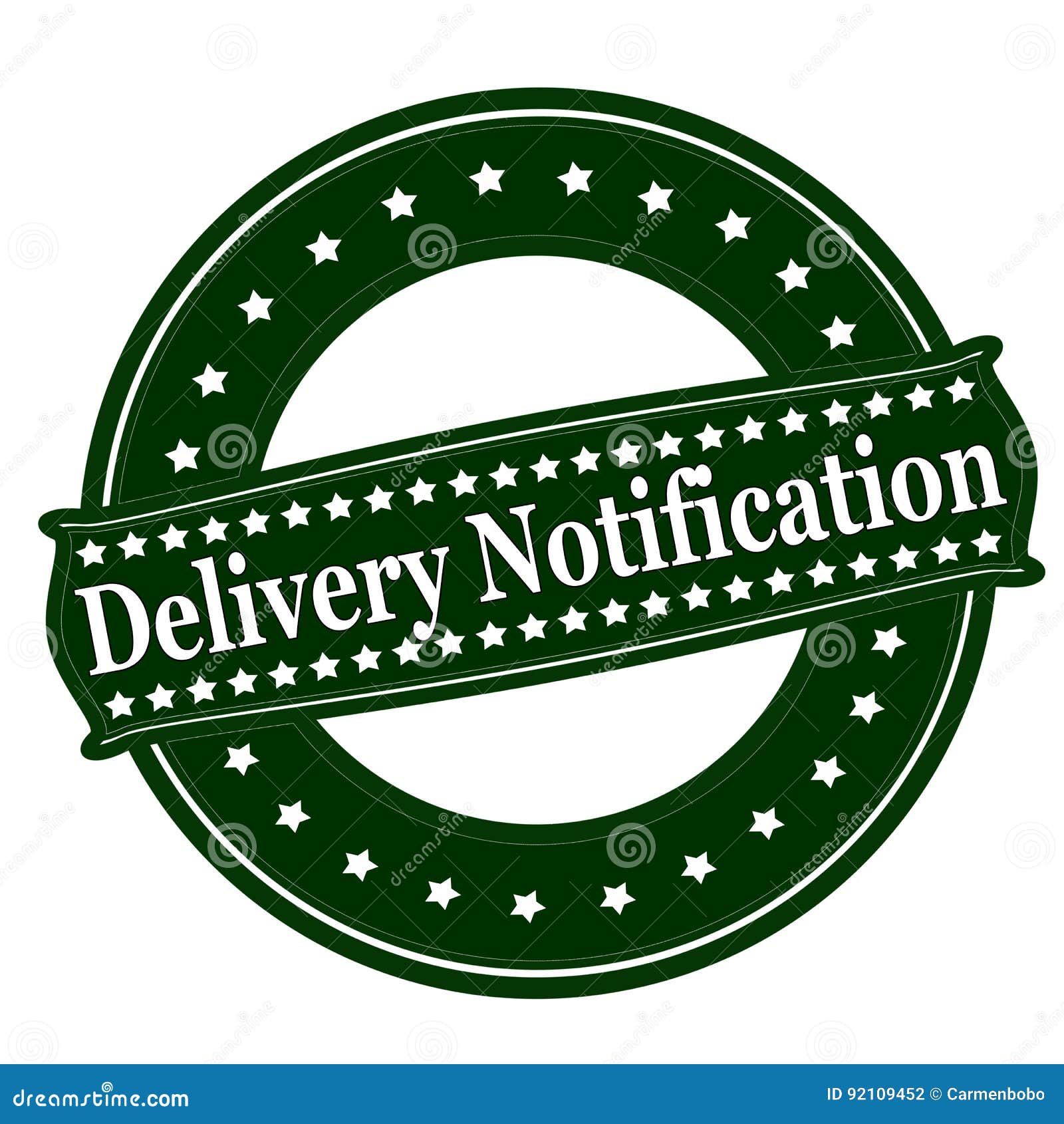 Delivery notification stock illustration. Illustration of round - 92109452