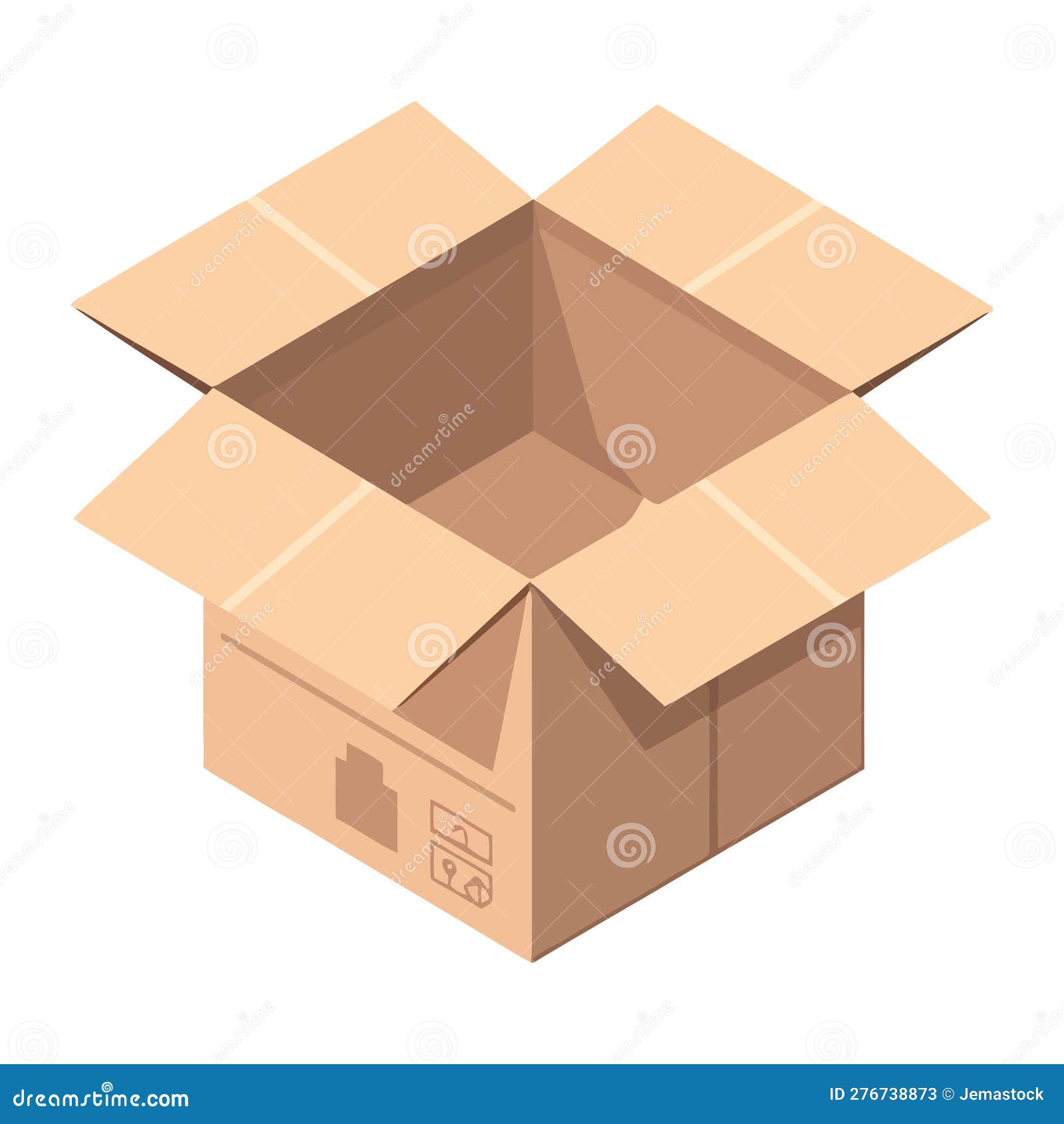 Delivery Open Carton Box Packing Stock Vector - Illustration of parcel ...