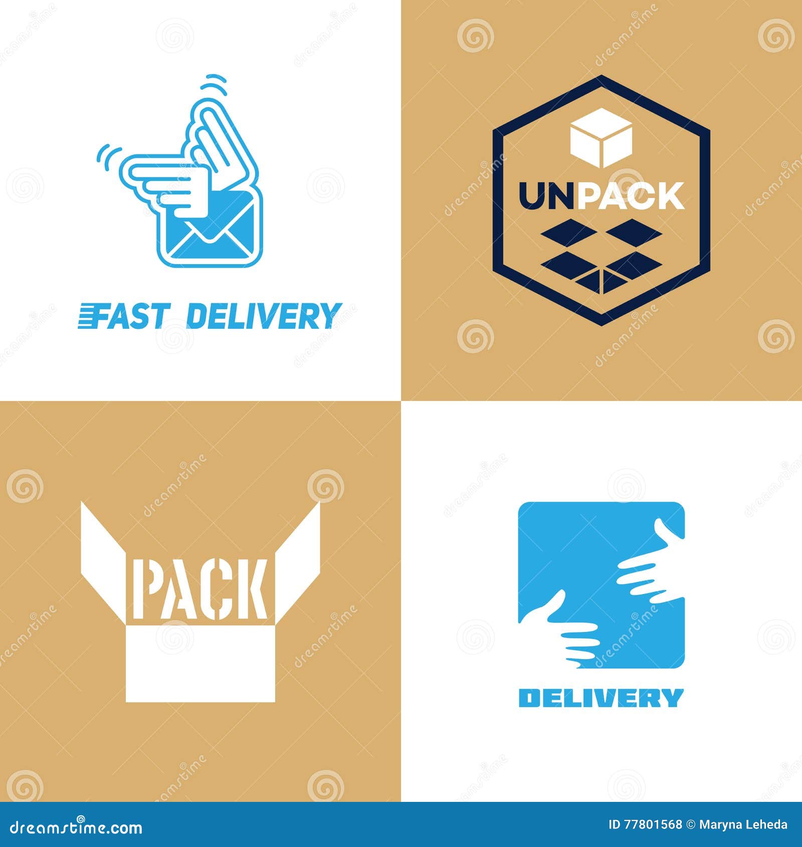 Delivery and pack logo stock vector. Illustration of company - 77801568