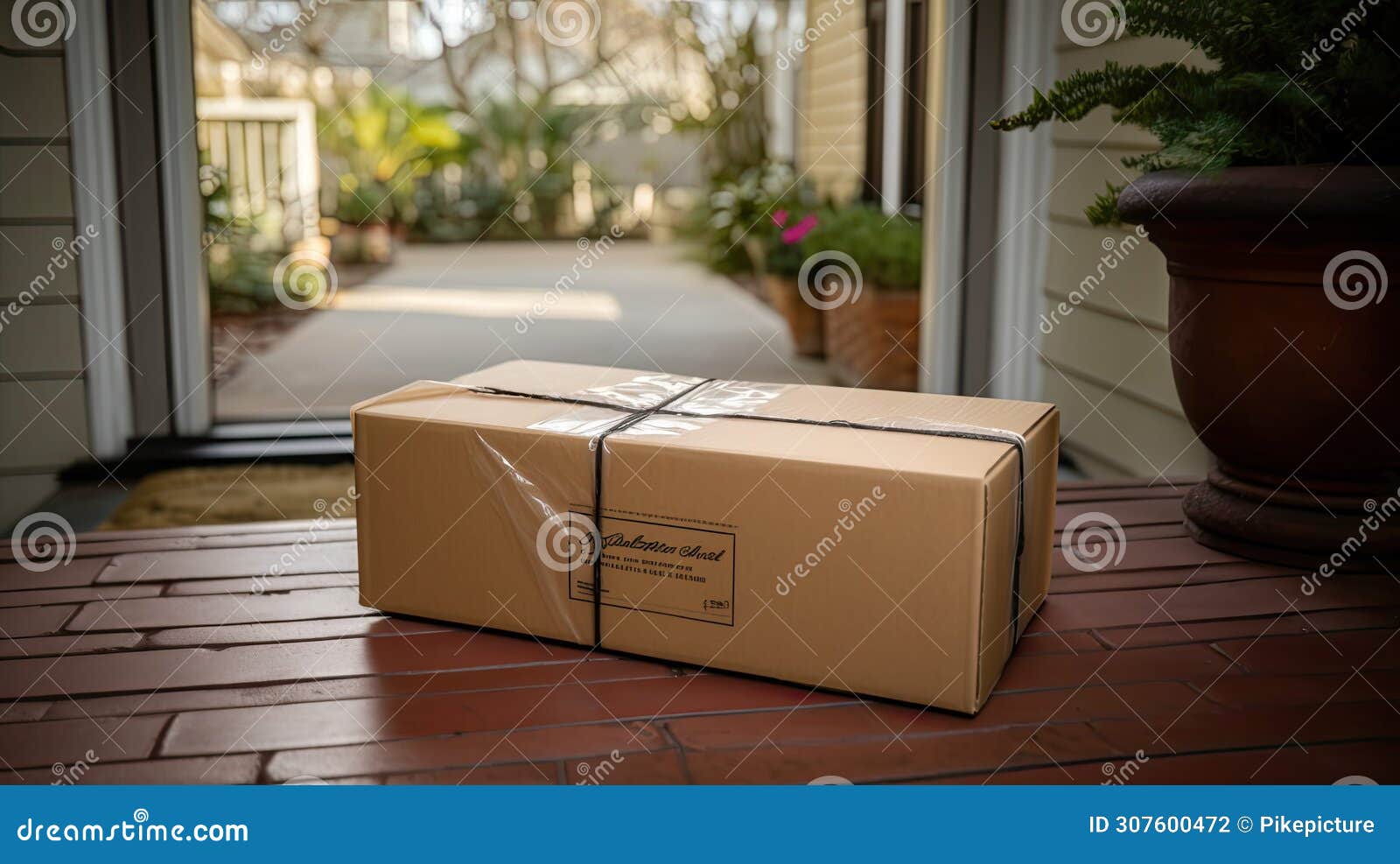 Delivery Package on Doorstep Stock Illustration - Illustration of ...