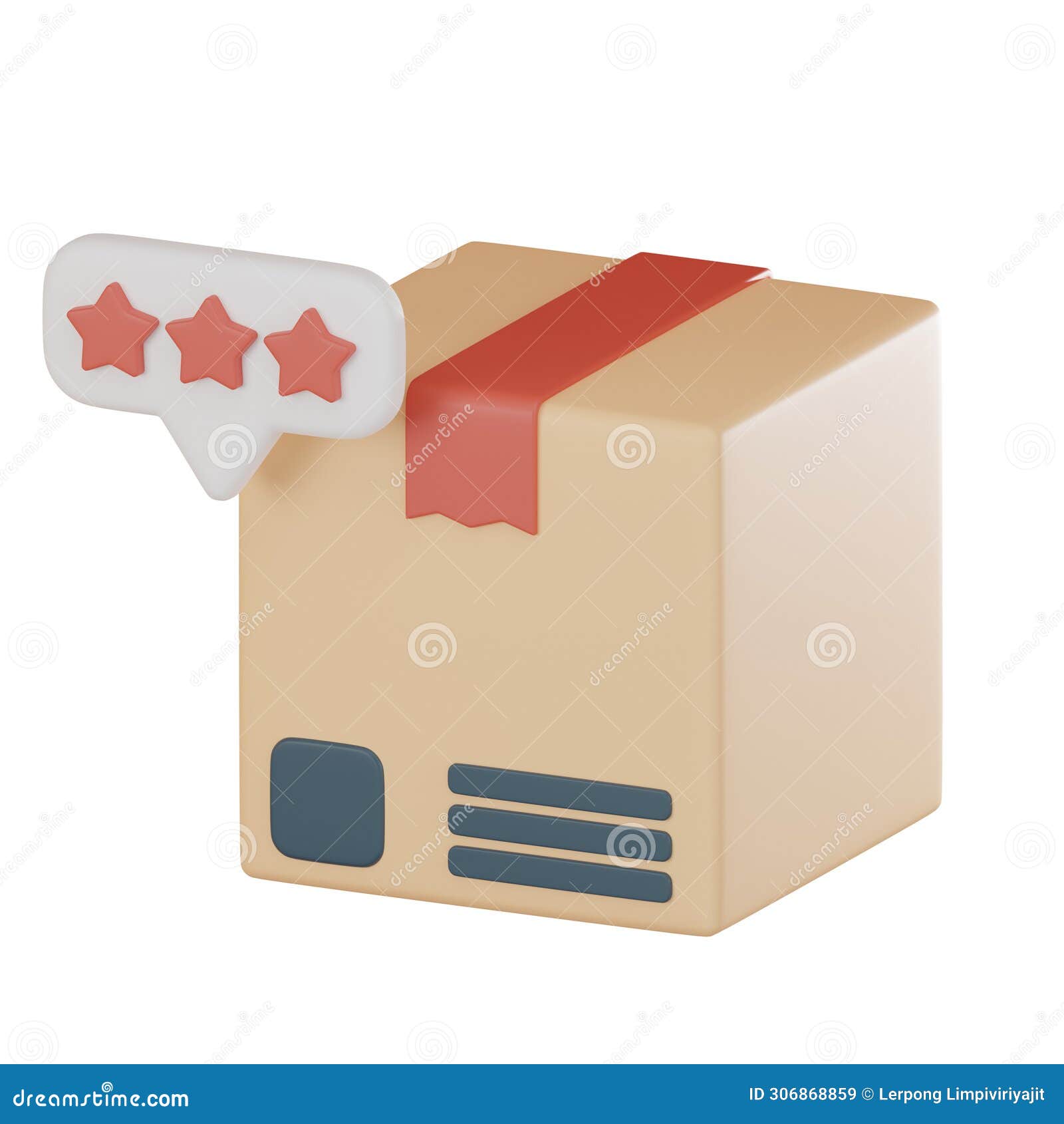 Delivery Package Rating Logistics Icon 3D Render Stock Illustration ...