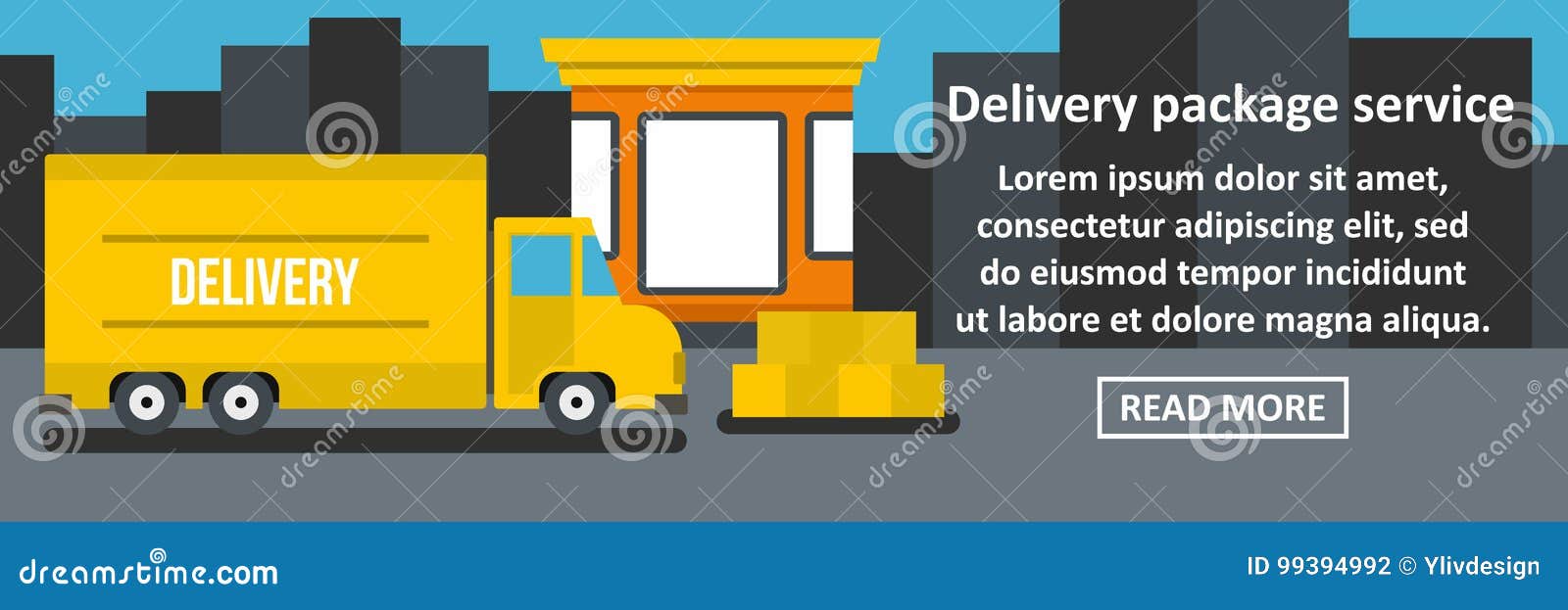 Delivery Package Service Banner Horizontal Concept Stock Vector ...