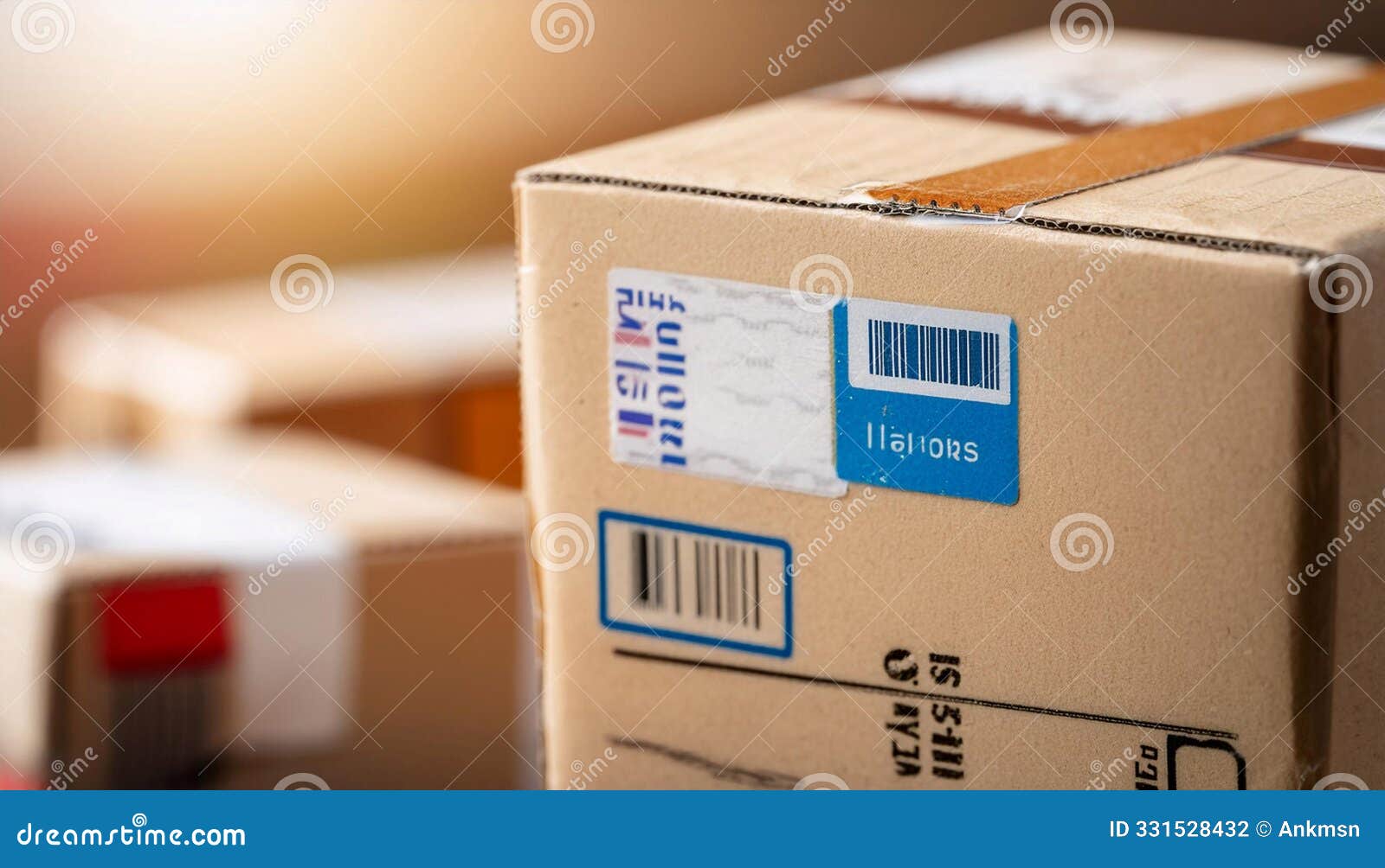 Delivery Package with Shipping Labels, Representing Shipping, Logistics ...