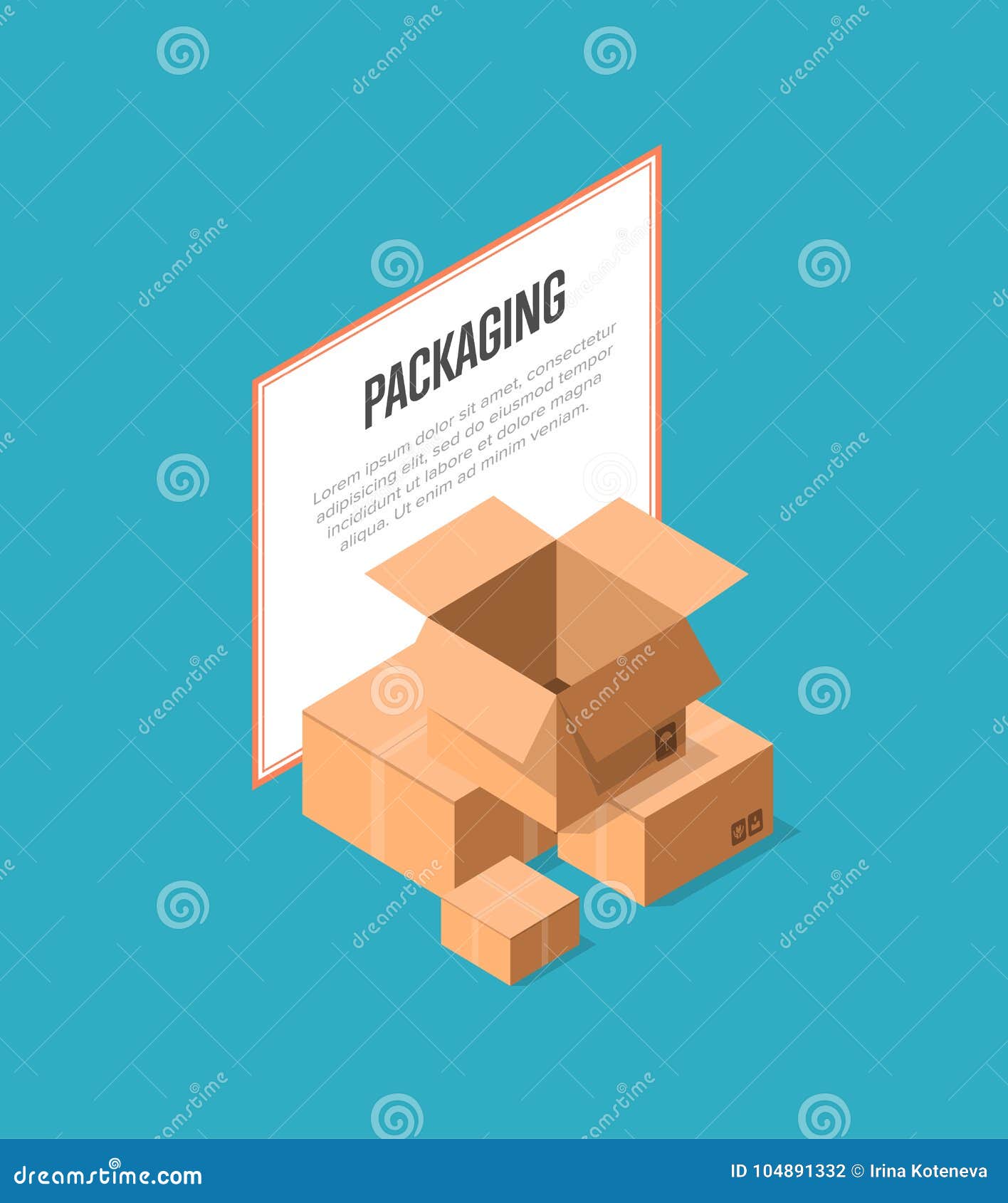 Delivery Packaging Boxes Isometric Banner Stock Vector - Illustration ...