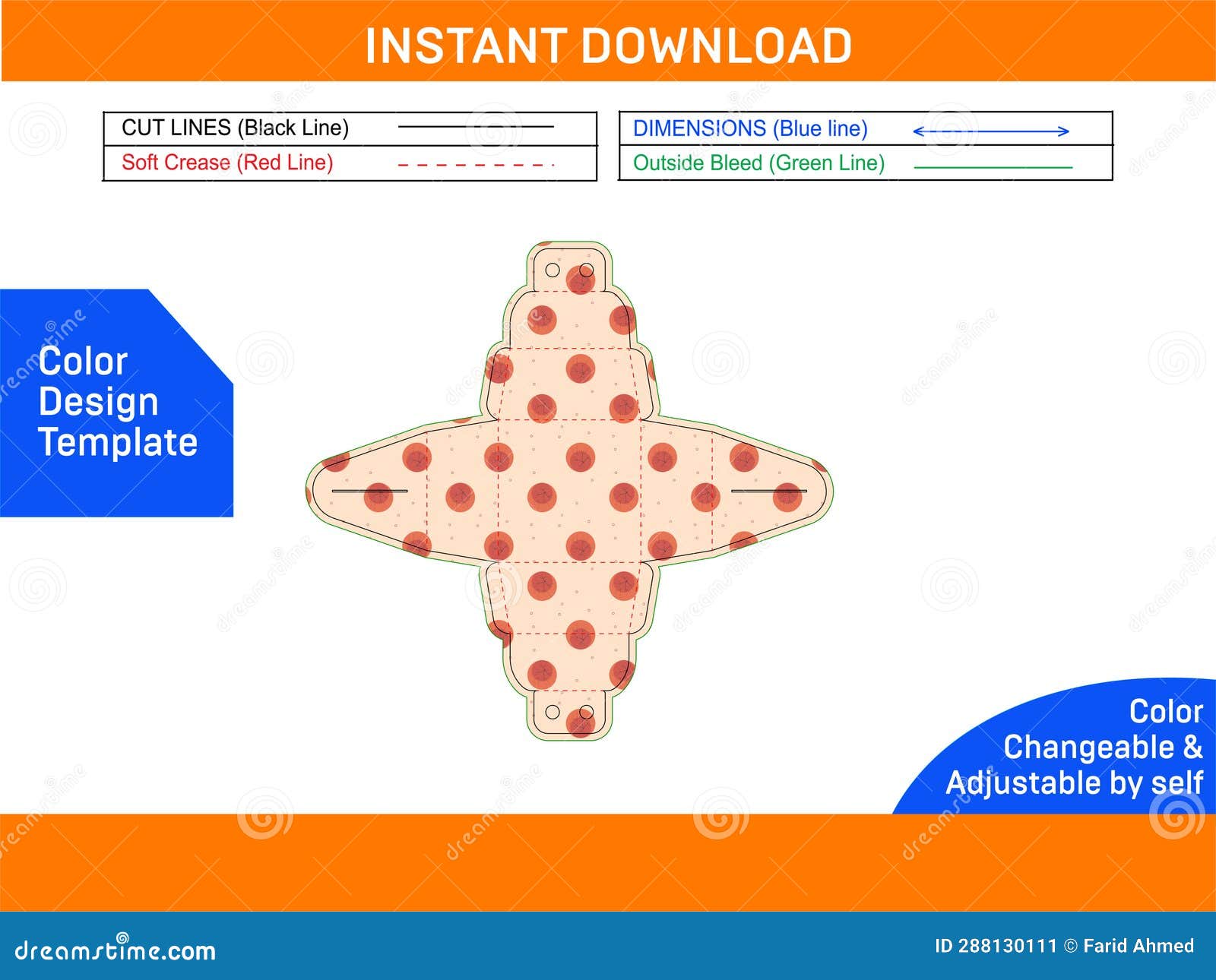 Delivery Packaging Cake Box with Handle Dieline Template or Die Cut ...