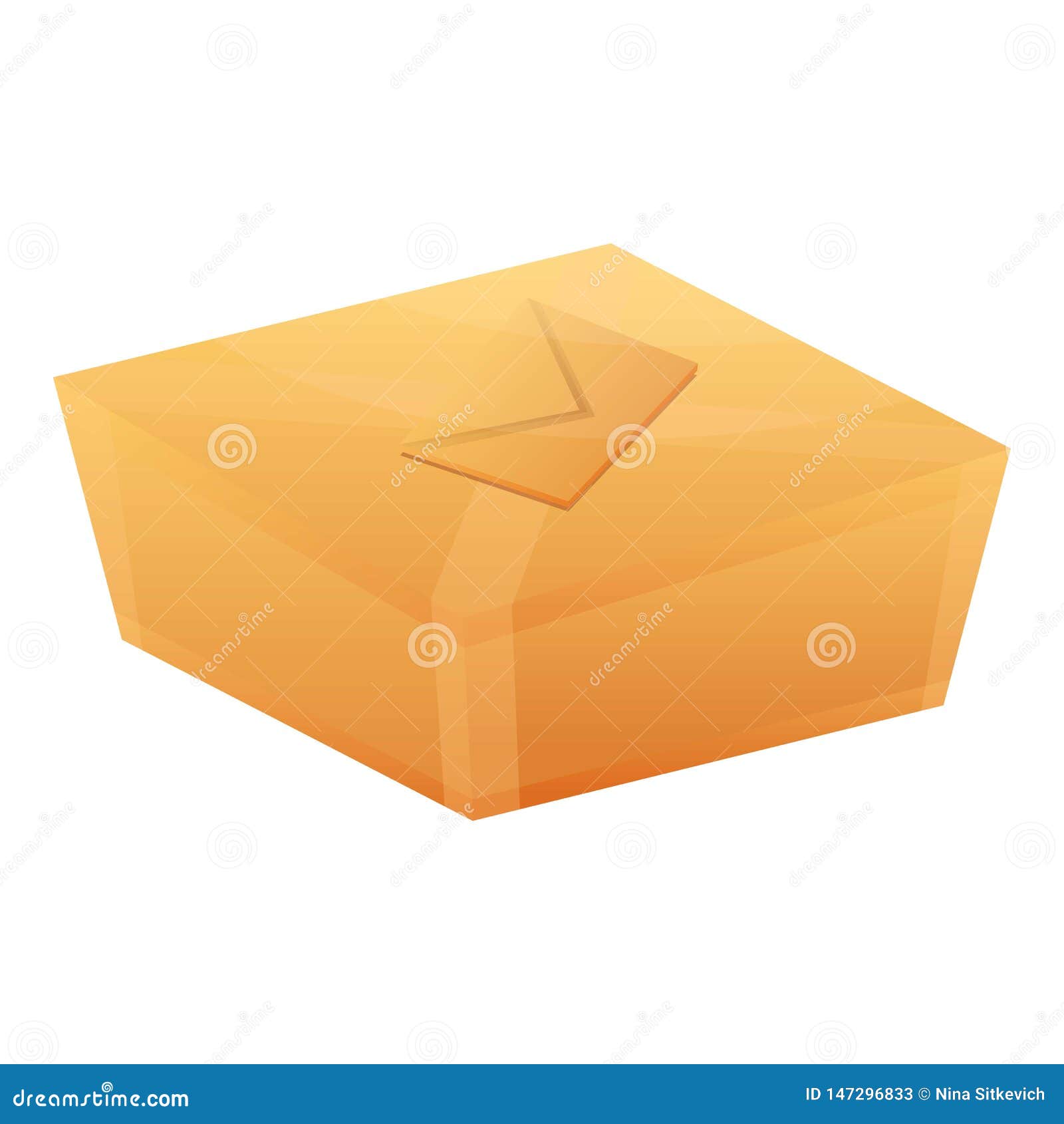 Delivery Parcel Box Icon, Cartoon Style Stock Vector - Illustration of ...